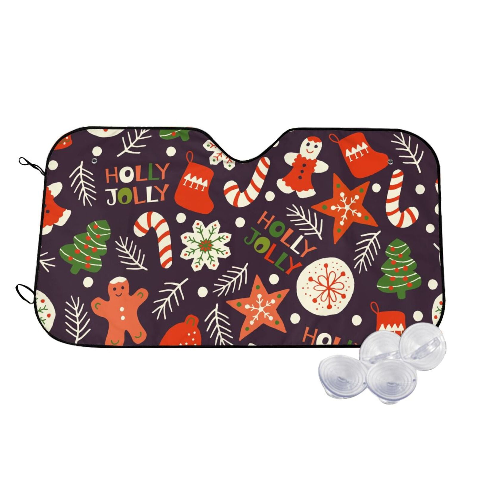 Daiia Winter Holiday Christmas Windshield Sun Shade for Car SUV Truck ...