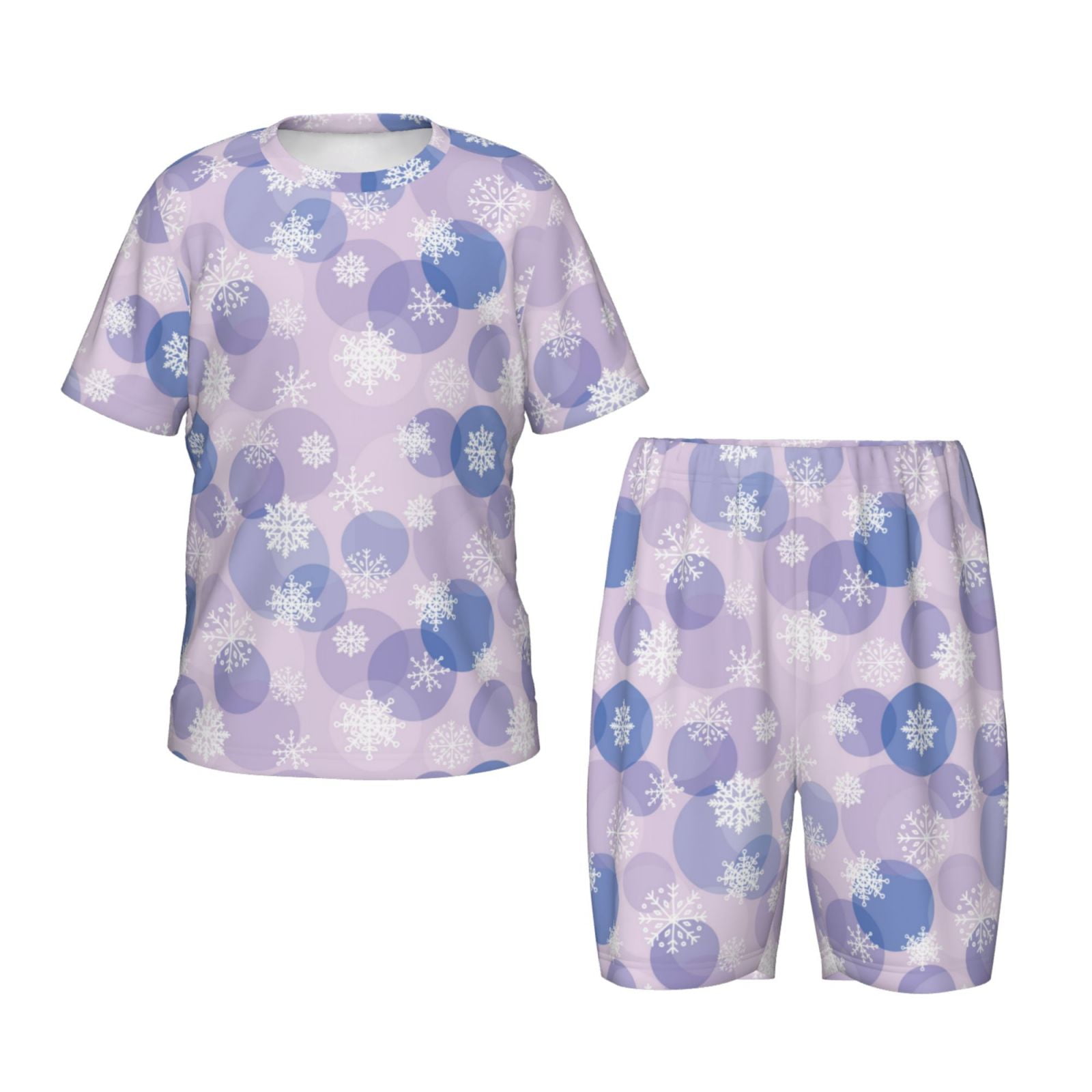 Daiia Winter With Snowflakes Print Children’s Cotton Pajama Set – Short ...
