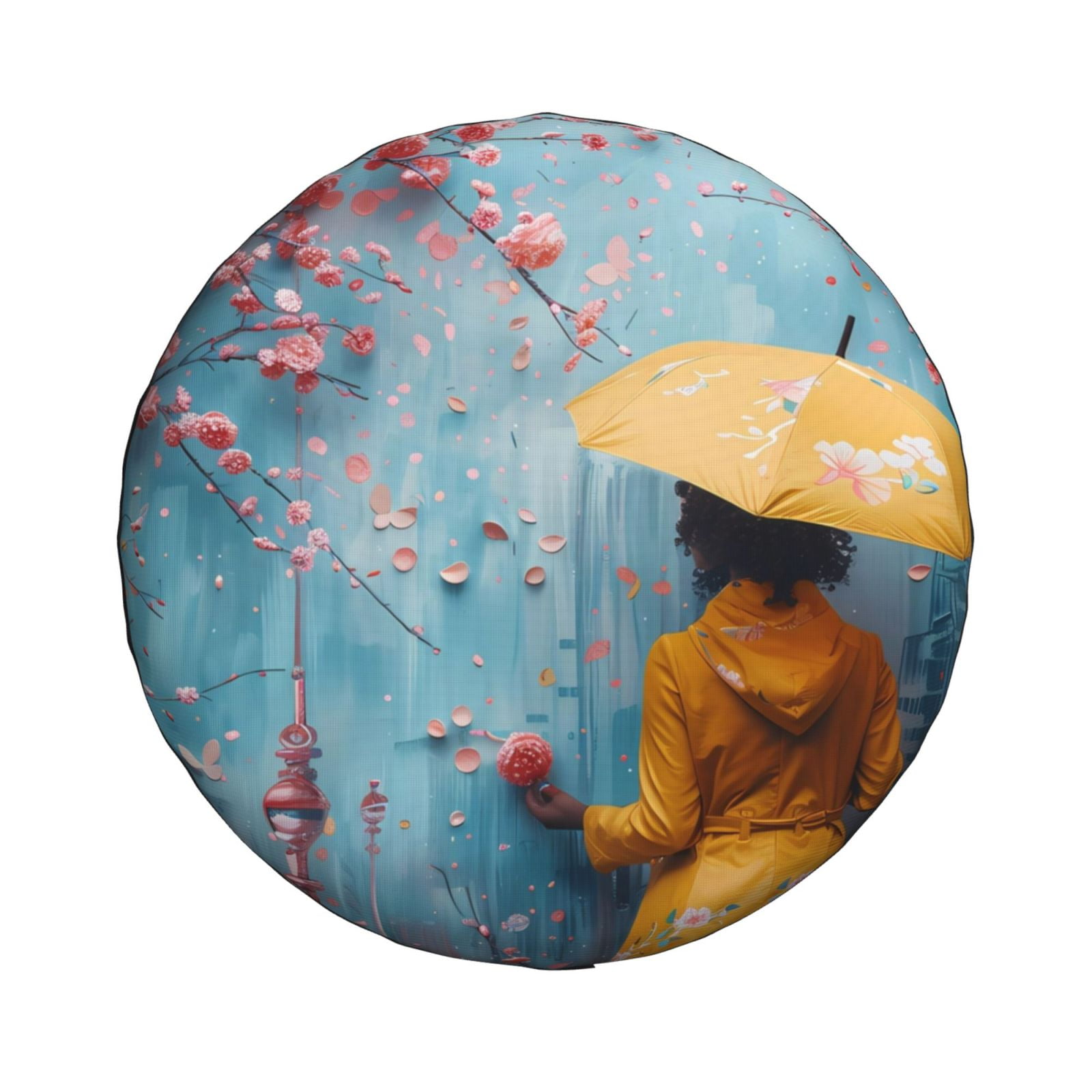 Daiia Woman Under Blossoming Tree Tire Covers , Travel Trailer Camper ...