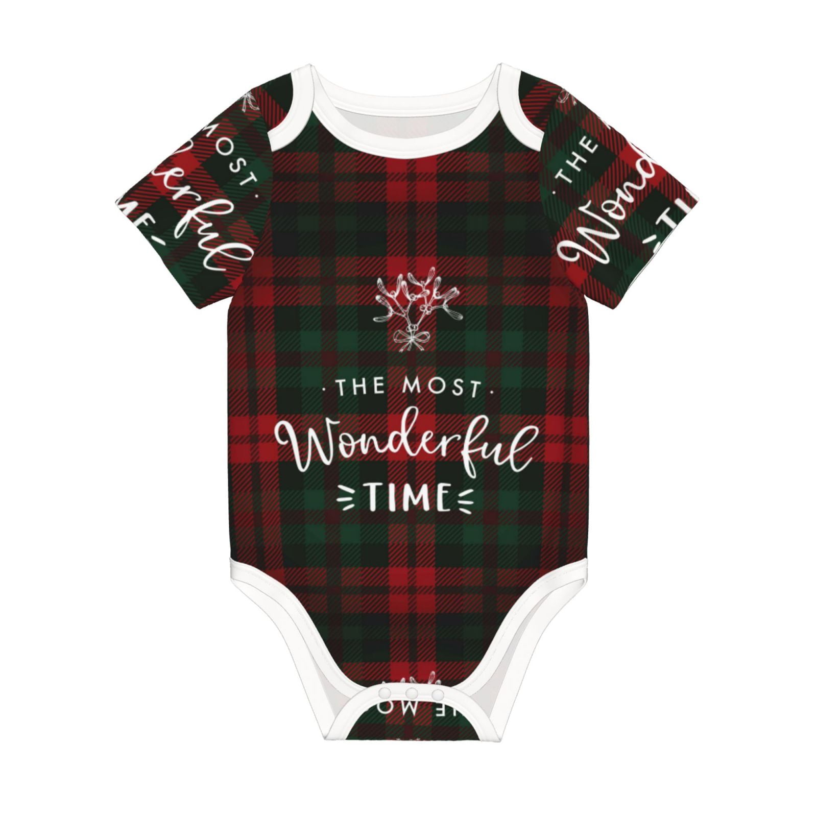 Daiia Wonderful Time Christmas Printed Unisex-Baby Short Sleeve Onesies ...