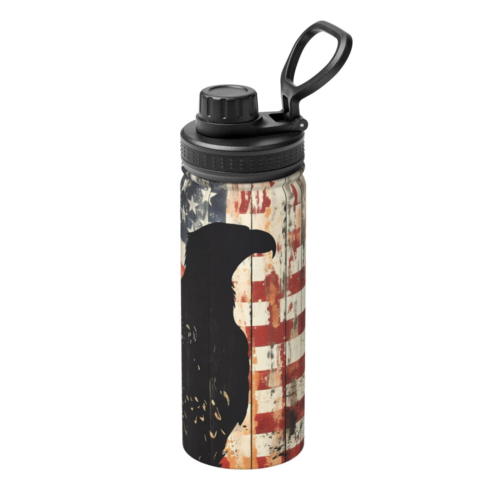 Daiia Wood Grain Bald Eagle Printed 18 OZ Sports Insulated Kettle ...