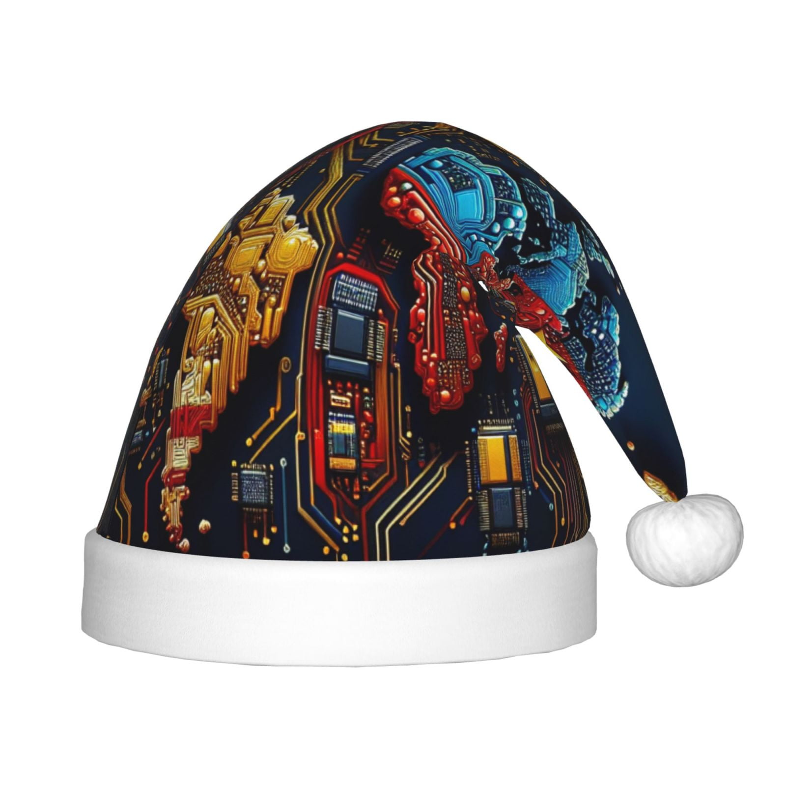 Daiia World Map Of Digital Circuits Print Christmas Knitted Beanie Hat ...