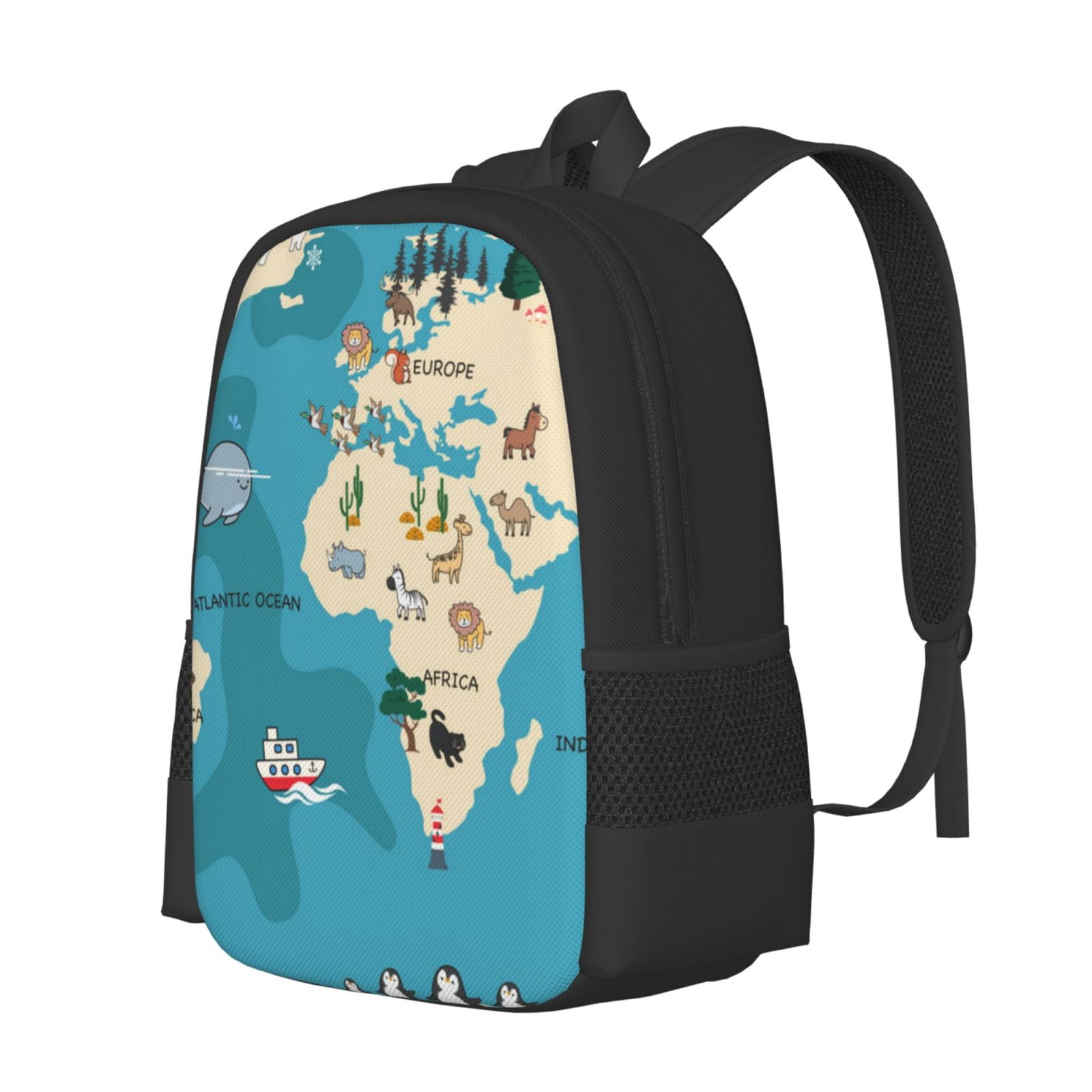 Daiia World Map With Animal Backpack for Men and Women -Durable ...