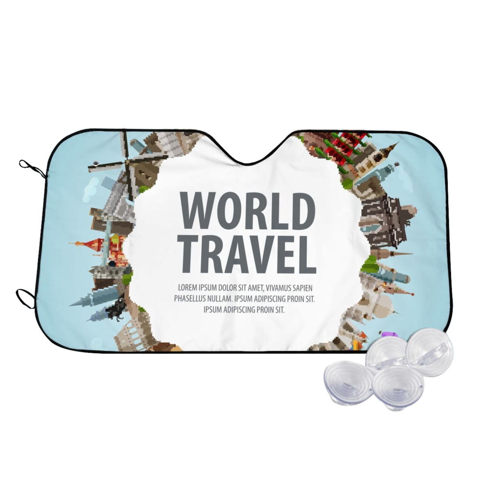 Daiia World Travel Windshield Sun Shade for Car SUV Truck (Medium ...