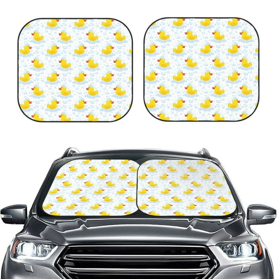 Daiia Yellow Rubber Duck 2PCS Car Windshield Sun Shade, Foldable Sun ...