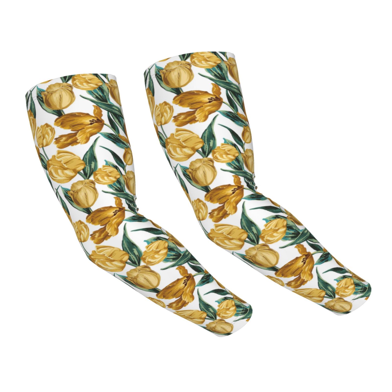 Daiia Yellow Tulips UV Sun Protection Arm Sleeves - Cooling Compression ...