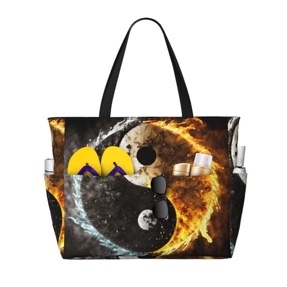 Daiia Yin Yang Beach Travel Bag - Water-Resistant Beach Bag ...