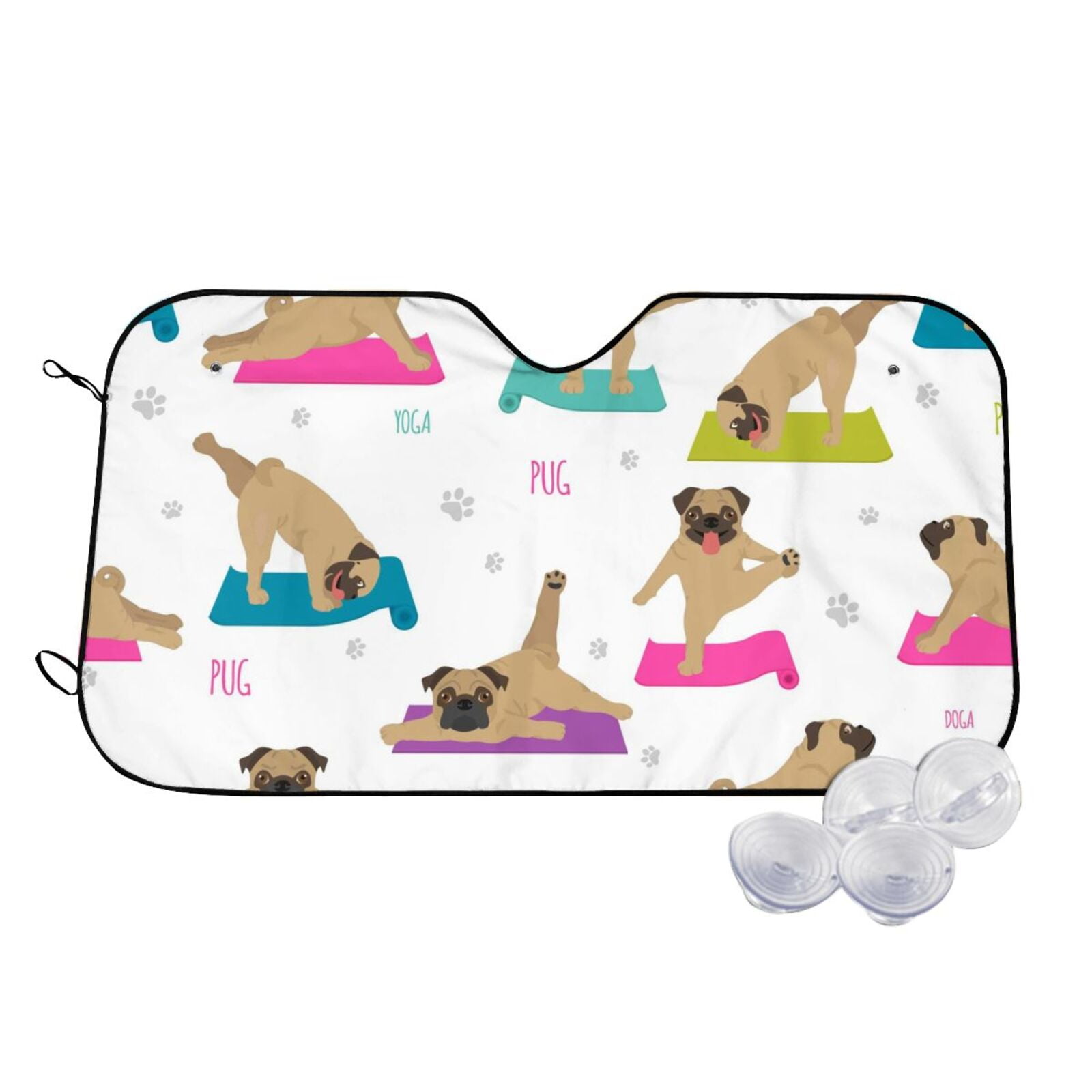Daiia Yoga Dogs Poses Windshield Sun Shade for Car SUV Truck (Medium ...