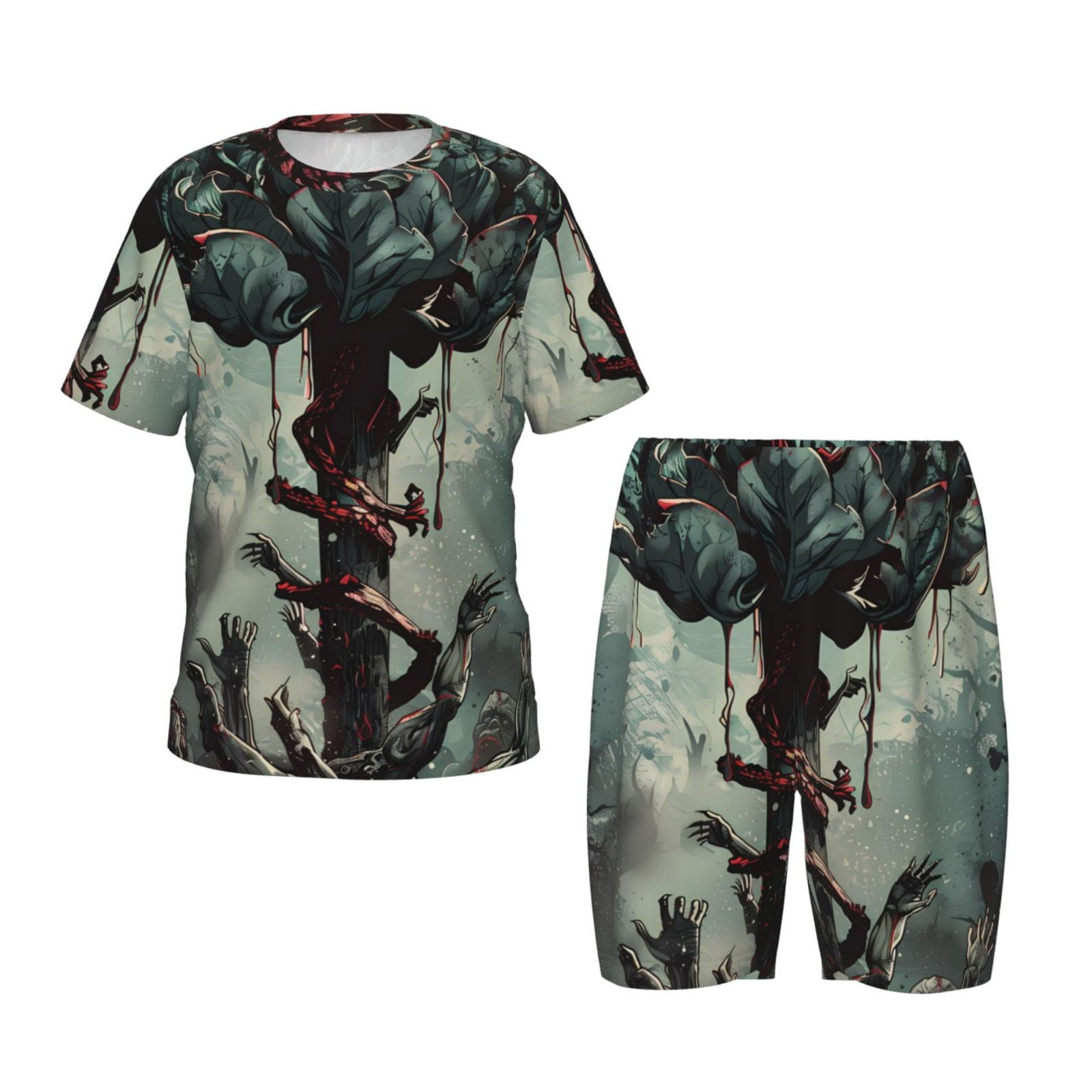 Daiia Zombie Flower Apocalypse Print Children’s Cotton Pajama Set ...