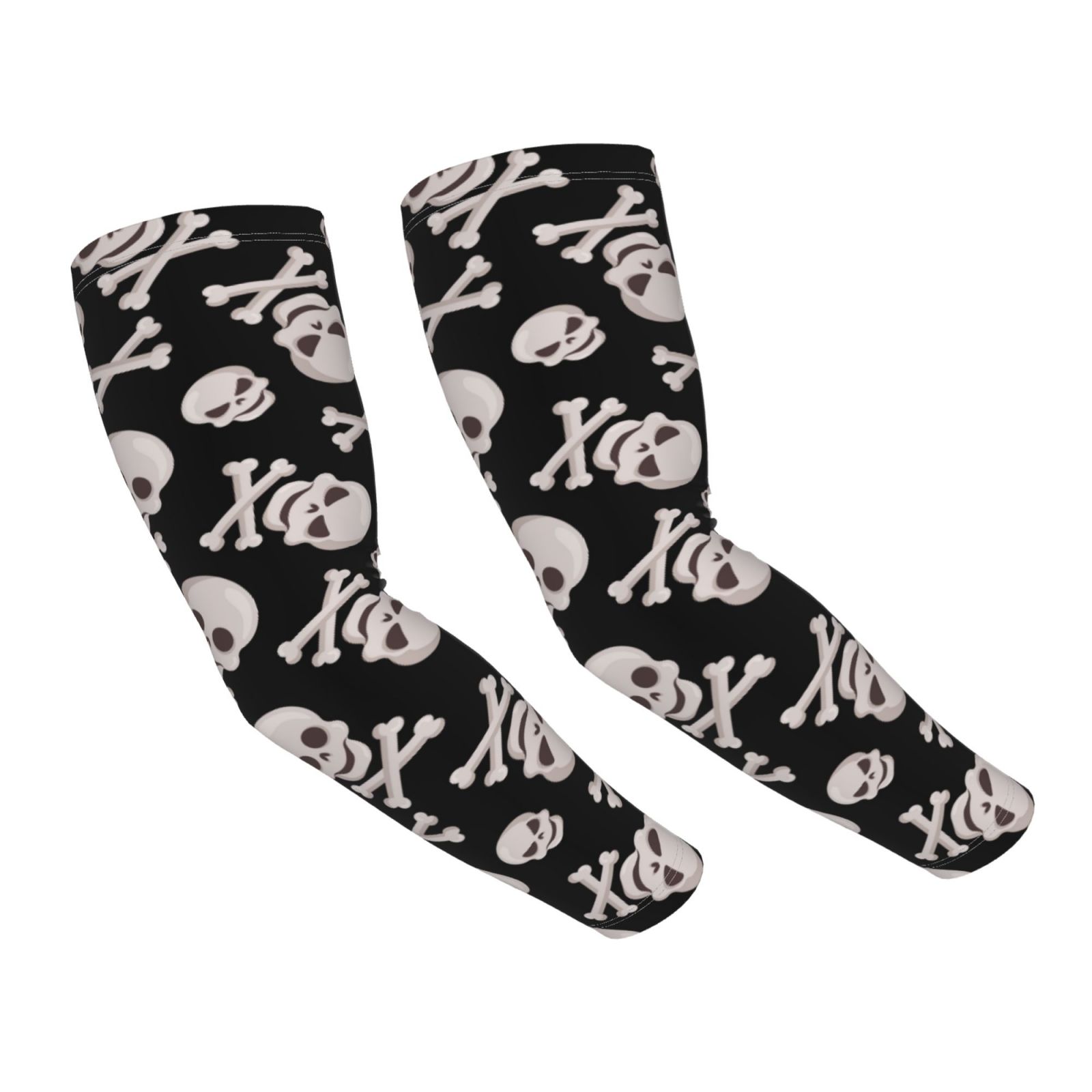 Daiia black white Skull bone UV Sun Protection Arm Sleeves - Cooling ...