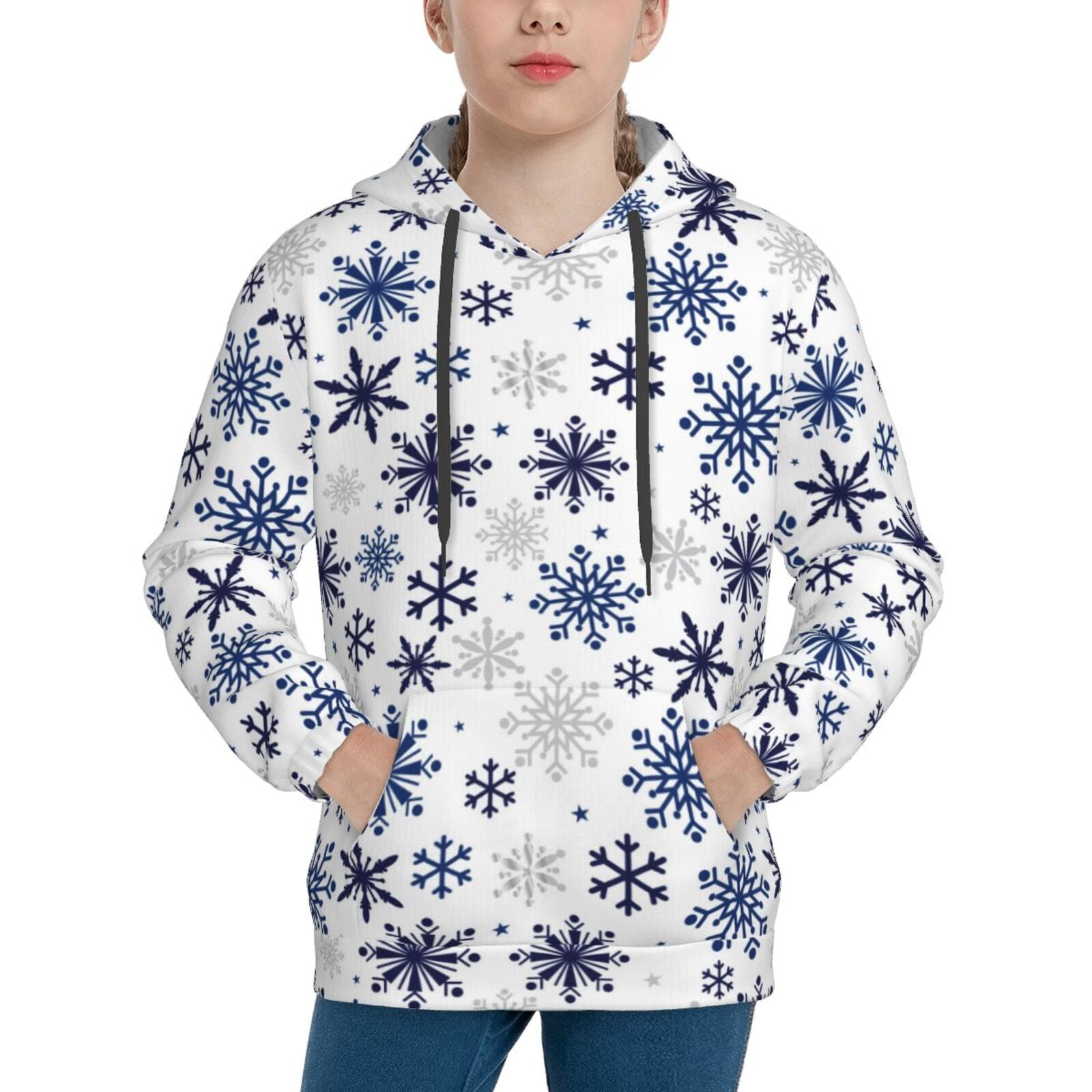 Daiia blue Snowflake Prints for Boys Fashion Hoodies & Sweatshirts with ...