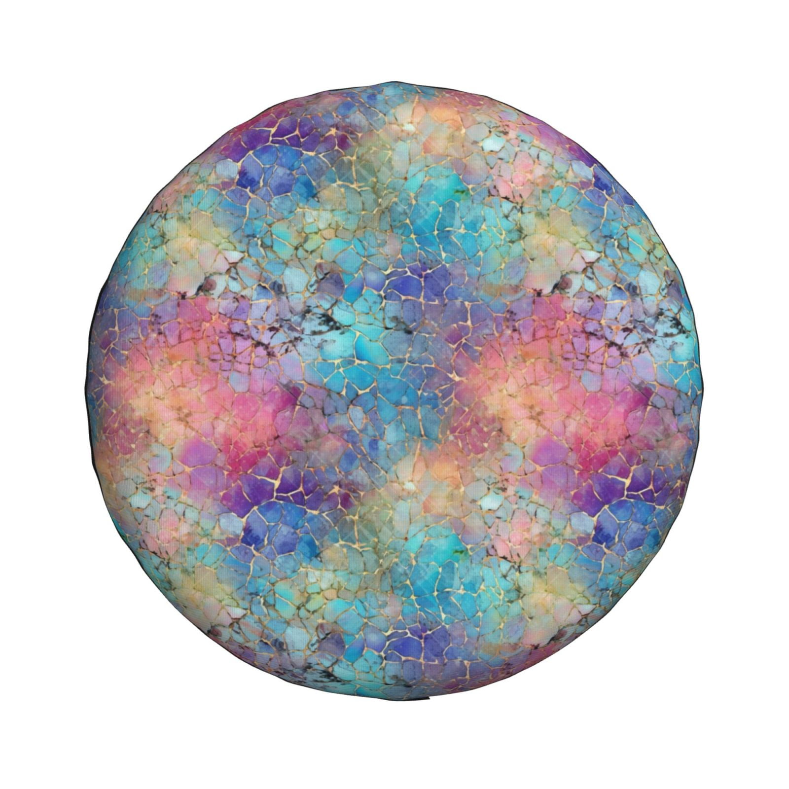Daiia blue pink colorful cracked texture Tire Covers , Travel Trailer ...