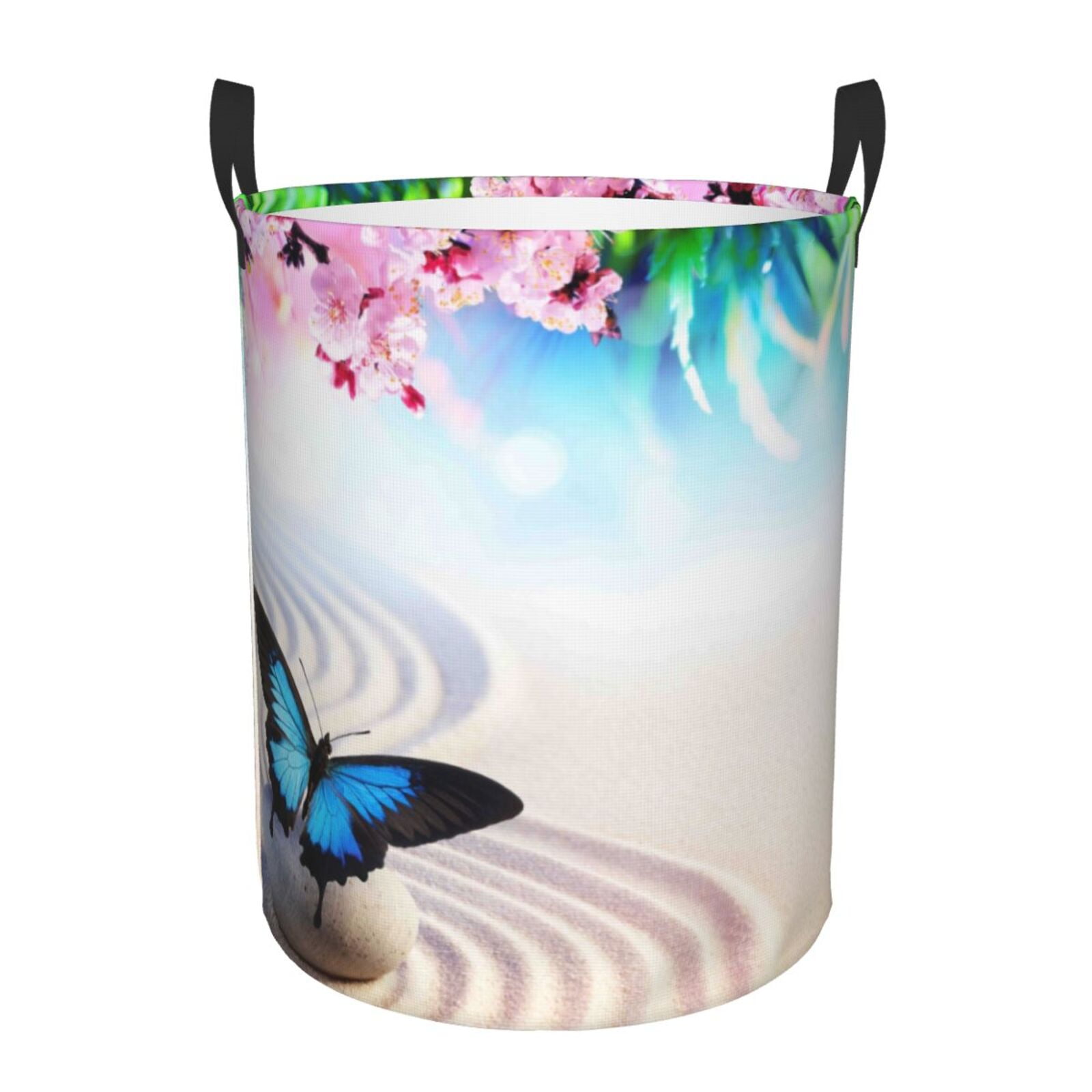 Daiia butterfly In Blossoms Zen Laundry Hamper With Handles Large ...