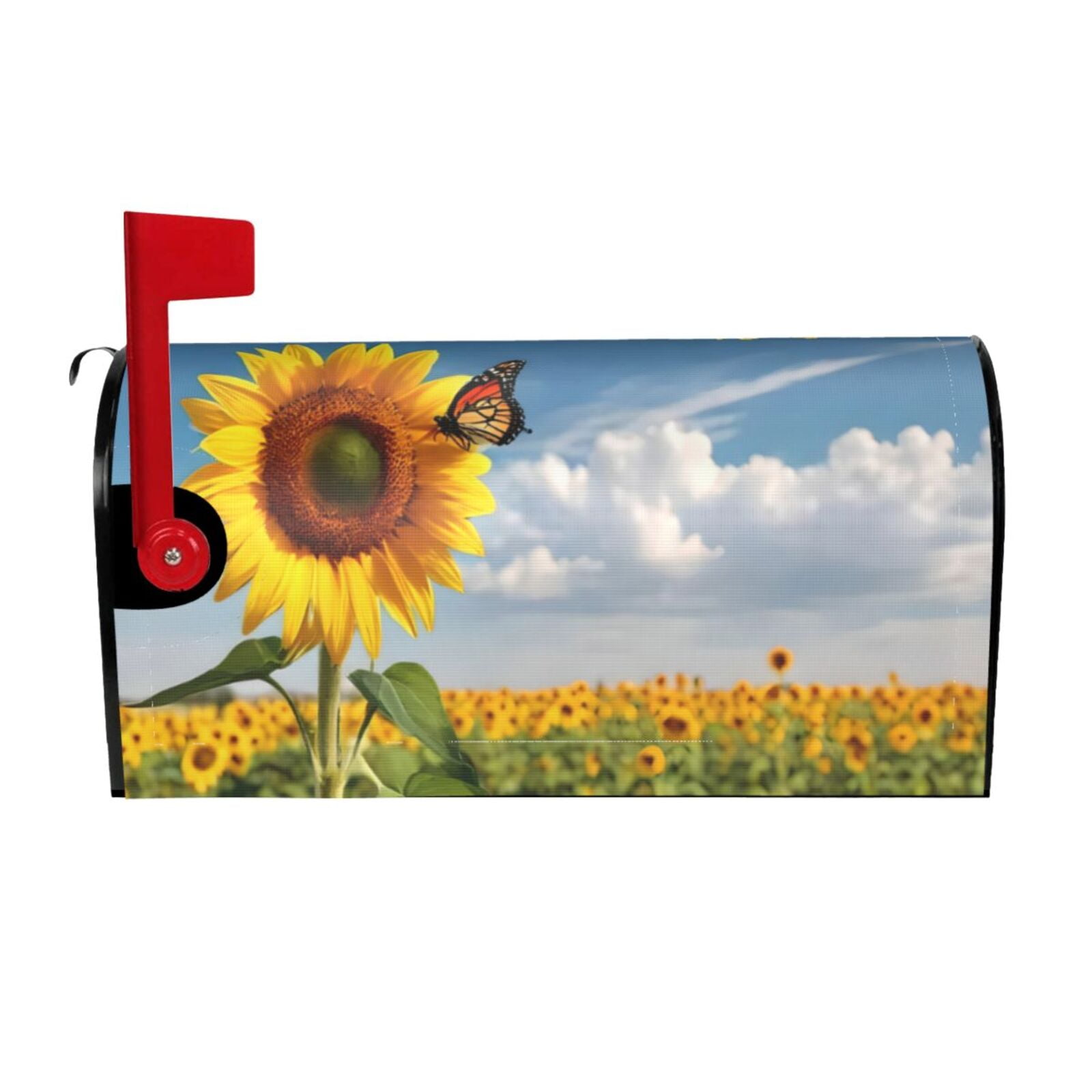 Daiia butterfly and sunflower Pattern Mailbox Cover , Magnetic Welcome ...