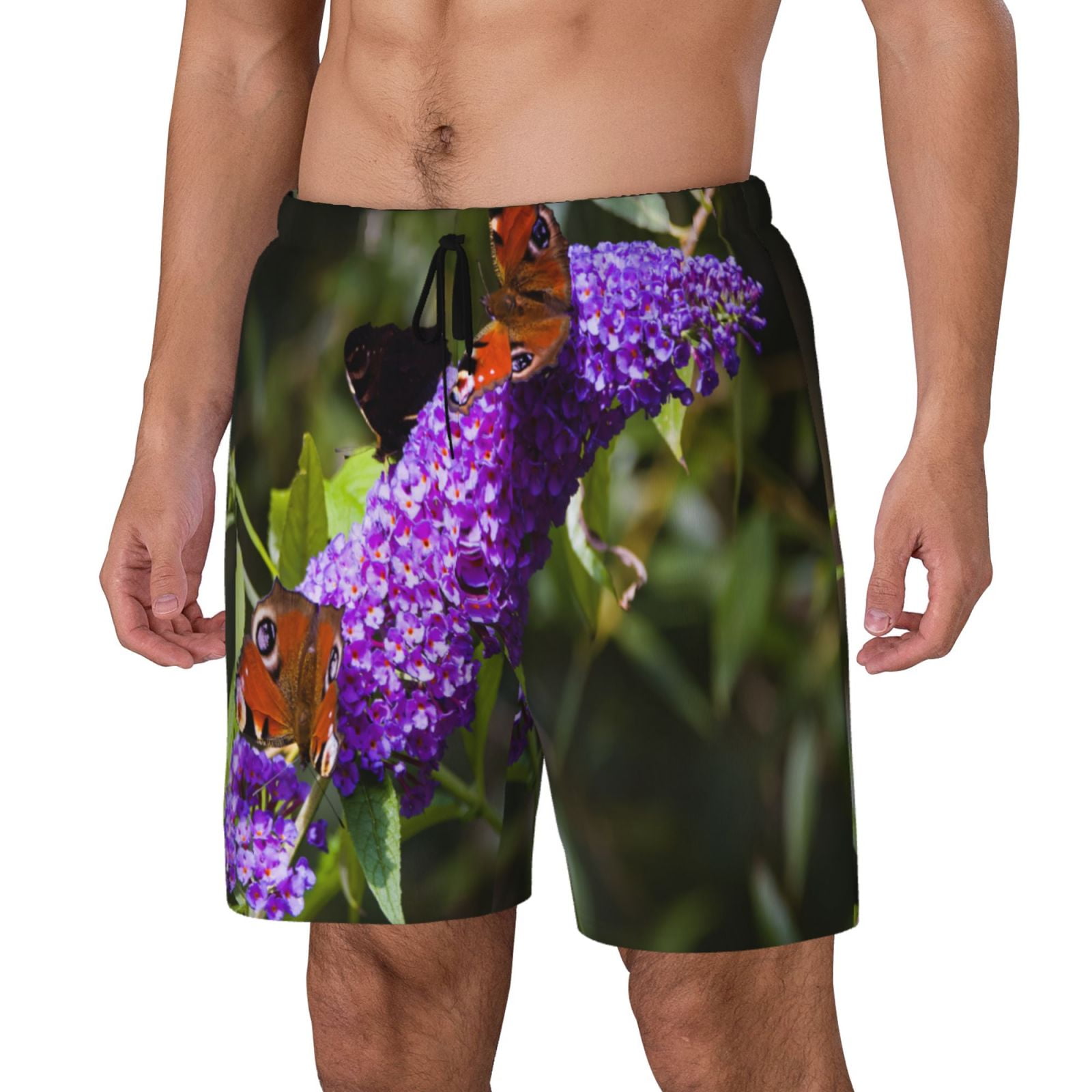 Daiia butterfly bush flower Pattern Mens Swim Trunks Swim Shorts Quick ...