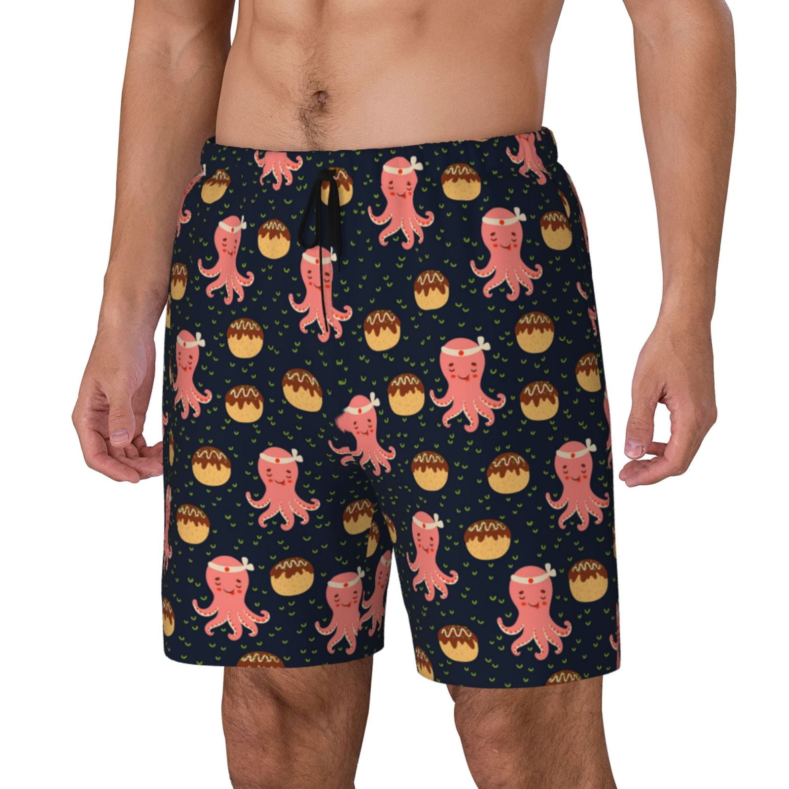 Daiia cartoon octopus Pattern Mens Swim Trunks Swim Shorts Quick Dry ...