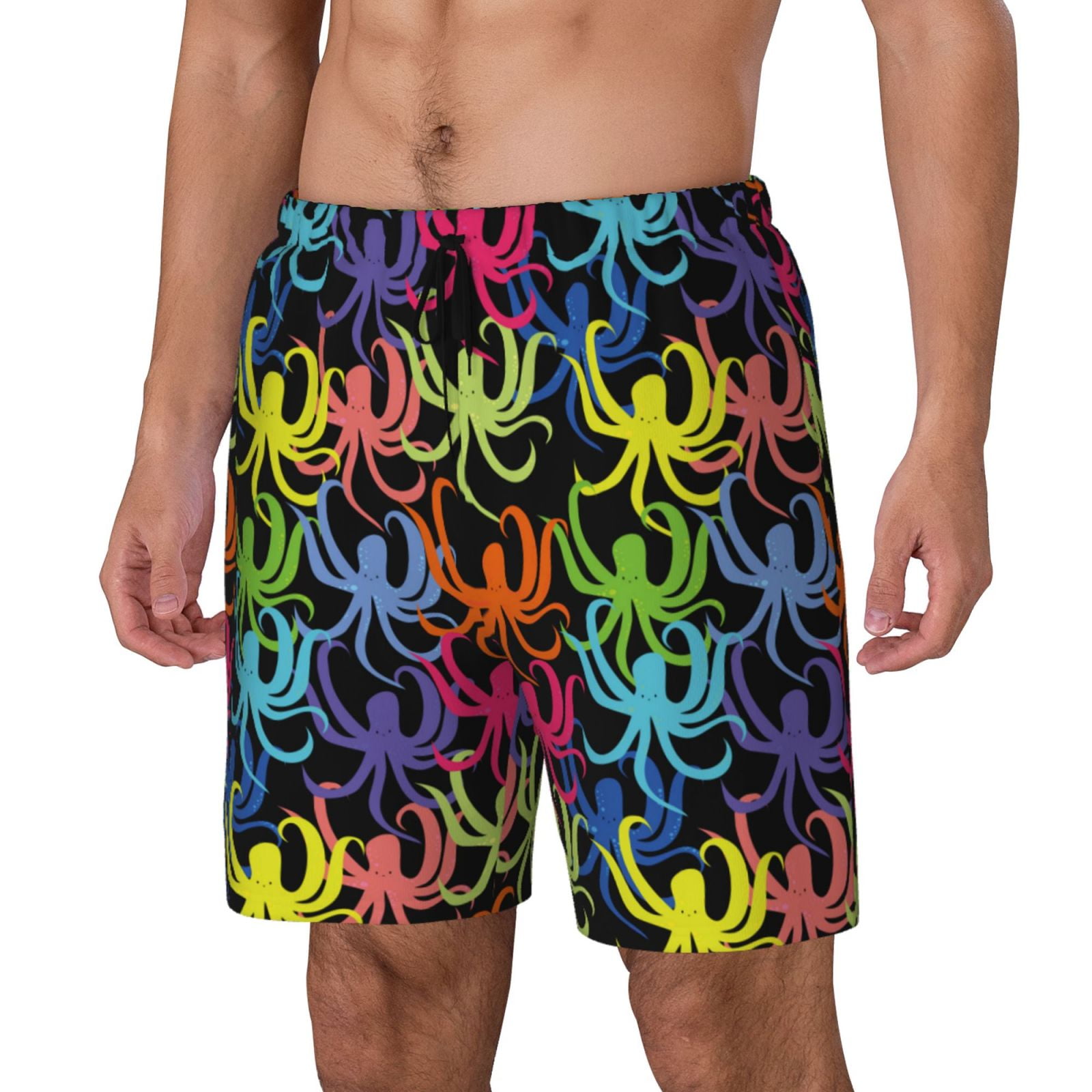 Daiia cartoon octopus Pattern Mens Swim Trunks Swim Shorts Quick Dry ...