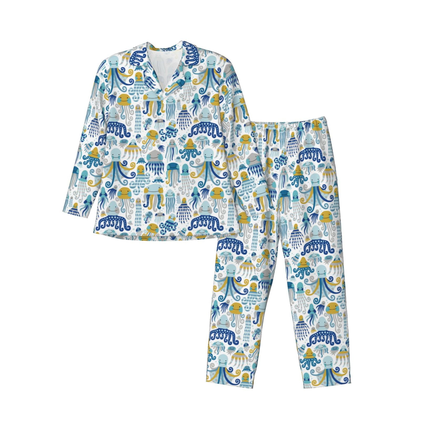 Daiia cartoon octopus for Men's Long-Sleeved Pajama Set – Soft ...