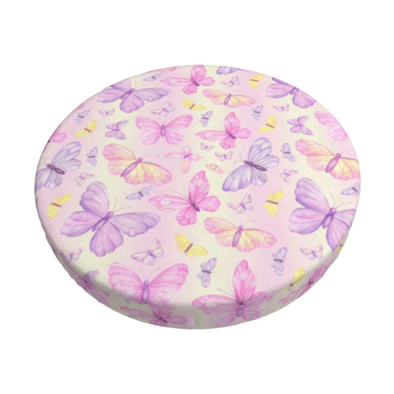 Daiia colorful Butterflies Pattern Stool Covers Round,Round Bar Stool ...
