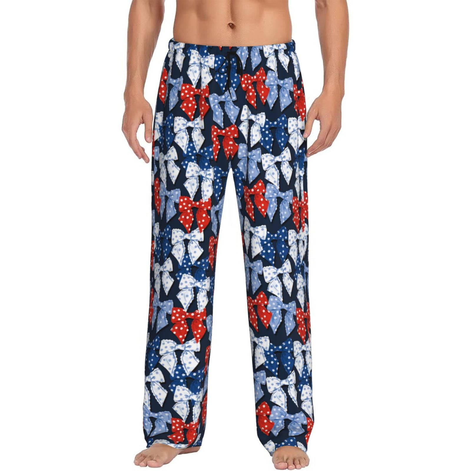 Daiia colorful Polka dot bow Pattern Men's Sleep Pant with Pockets and ...