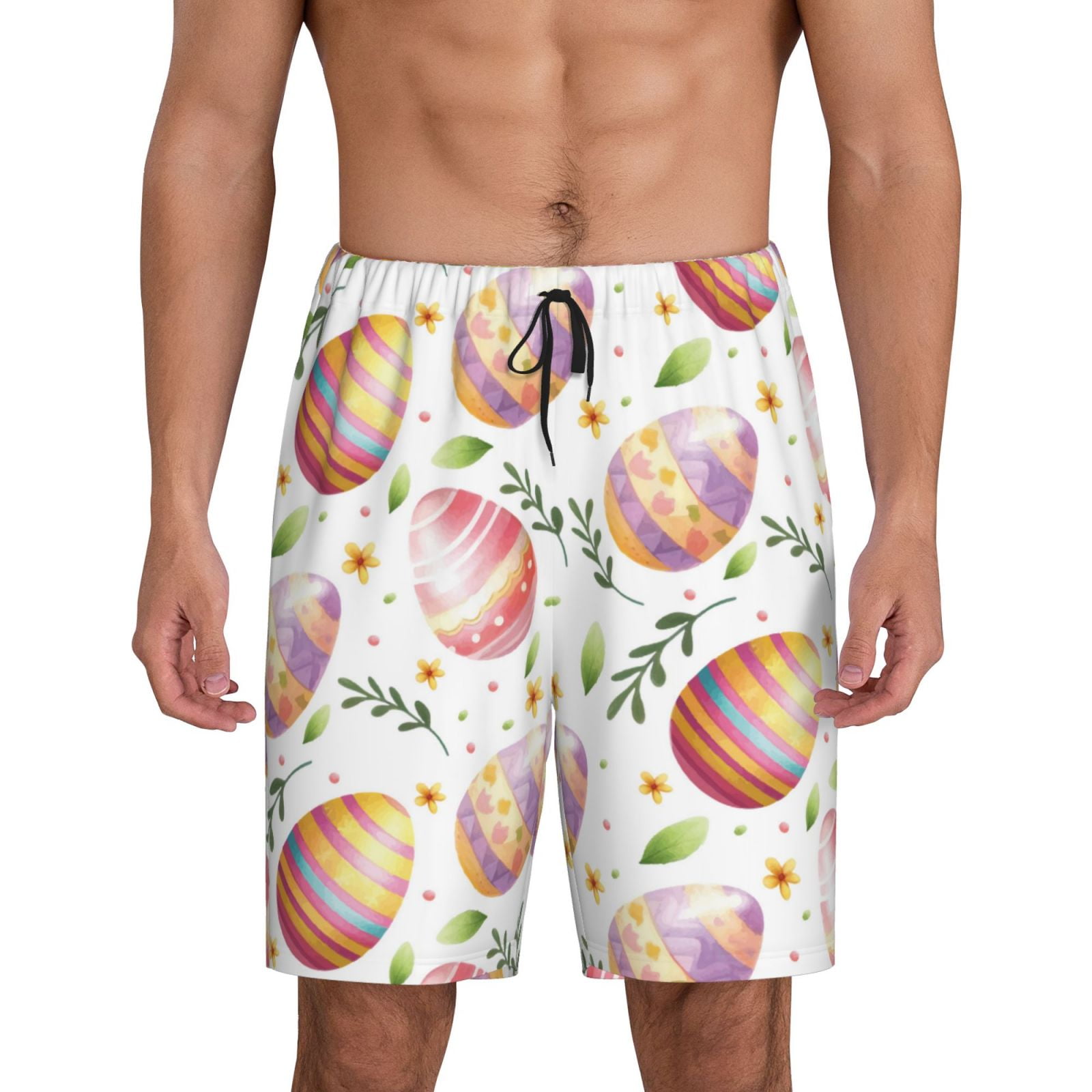 Daiia colorful easter eggs Pattern Mens Woven Stretch Pajama Short ...