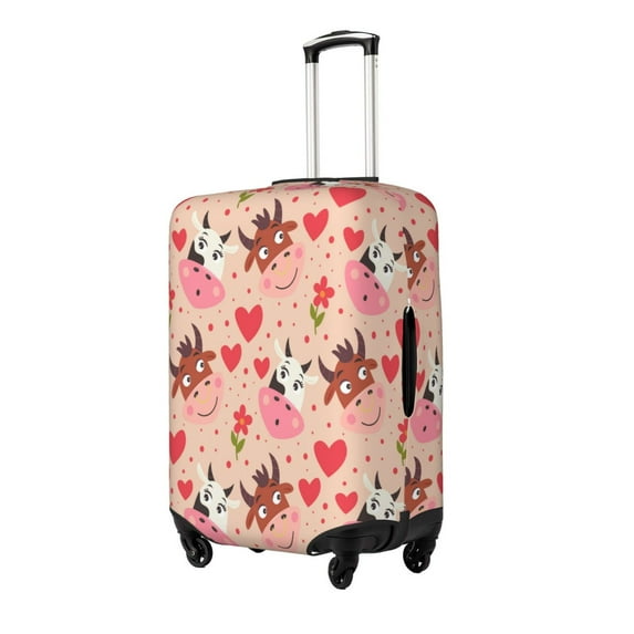 Daiia cow bull with flower and heart Luggage Cover, Thickened Washable ...