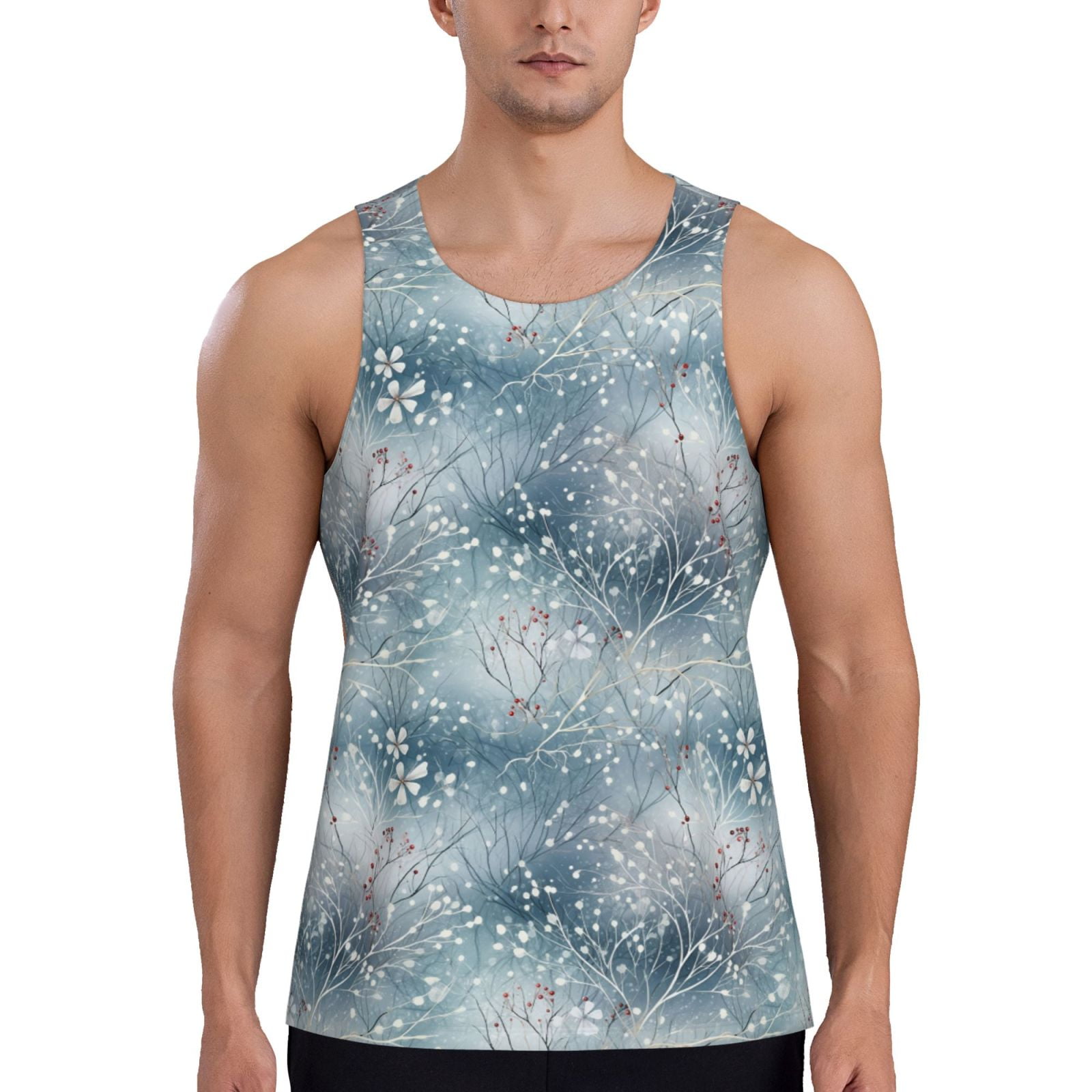 Daiia enchanted winter snowflake holly Printed Men's Quick Dry Fit ...