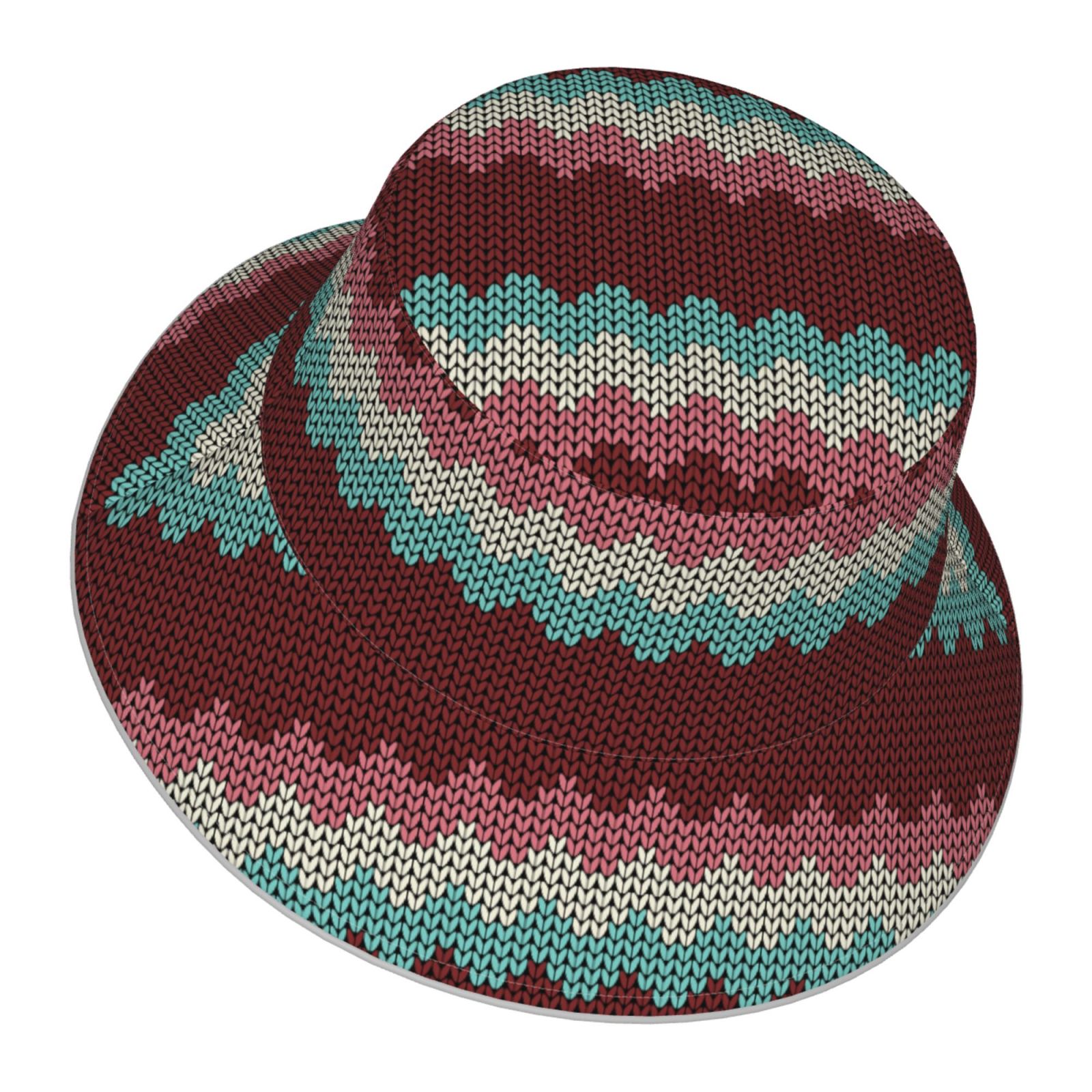 Daiia fall leaf Element Pattern Bucket Hat - Trendy Cotton Sun Hat for ...
