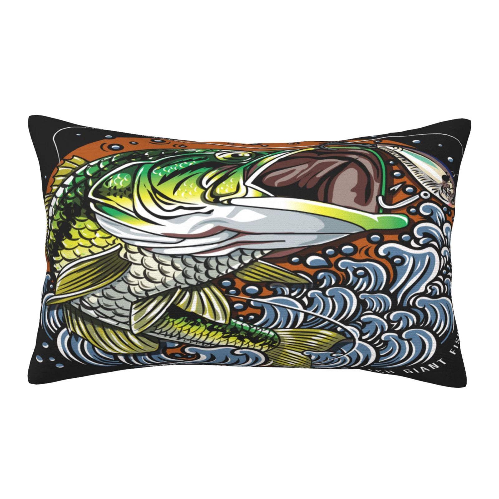 Daiia fishing bass Pattern Bedding Waterproof Pillow Protector Zippered ...