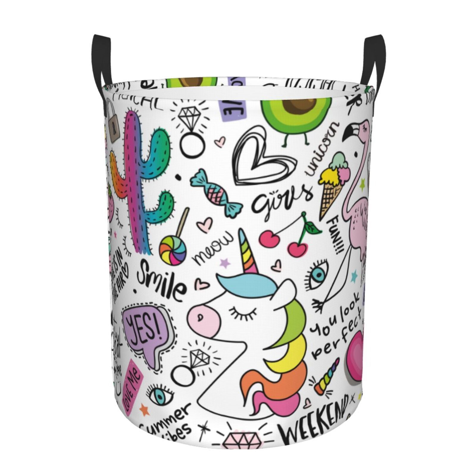 Daiia fun Animal With Unicorn Laundry Hamper With Handles Large Storage ...