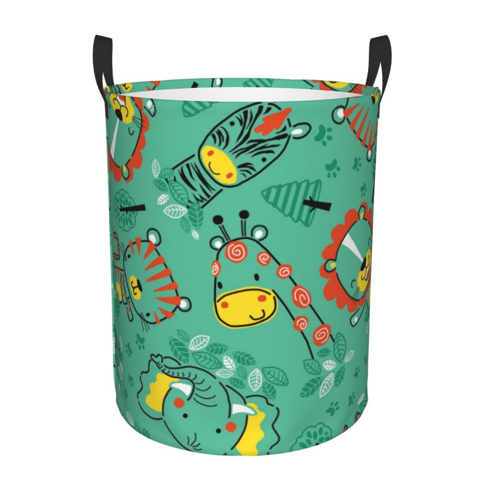Daiia funny Animals In Jungle Laundry Hamper With Handles Large Storage ...