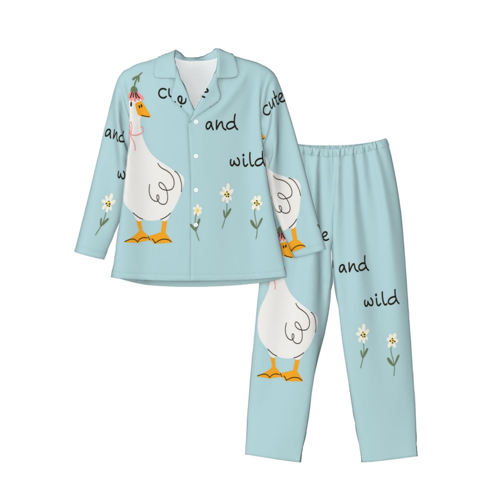 Daiia funny goose for Men's Long-Sleeved Pajama Set – Soft ...