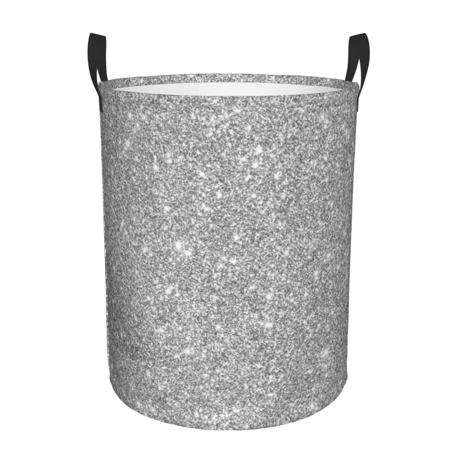 Daiia glittersilver Laundry Hamper With Handles Large Storage Basket ...