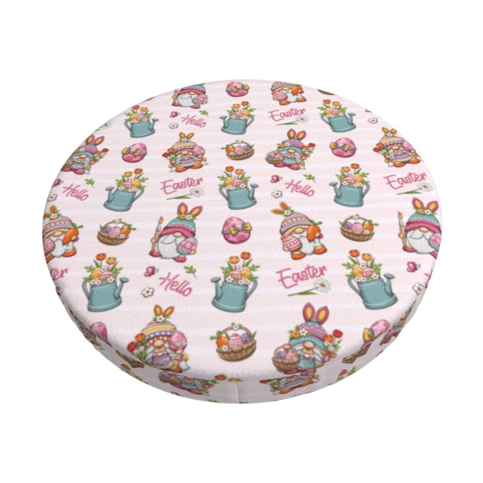 Daiia happy Easter Pattern Stool Covers Round,Round Bar Stool Covers ...