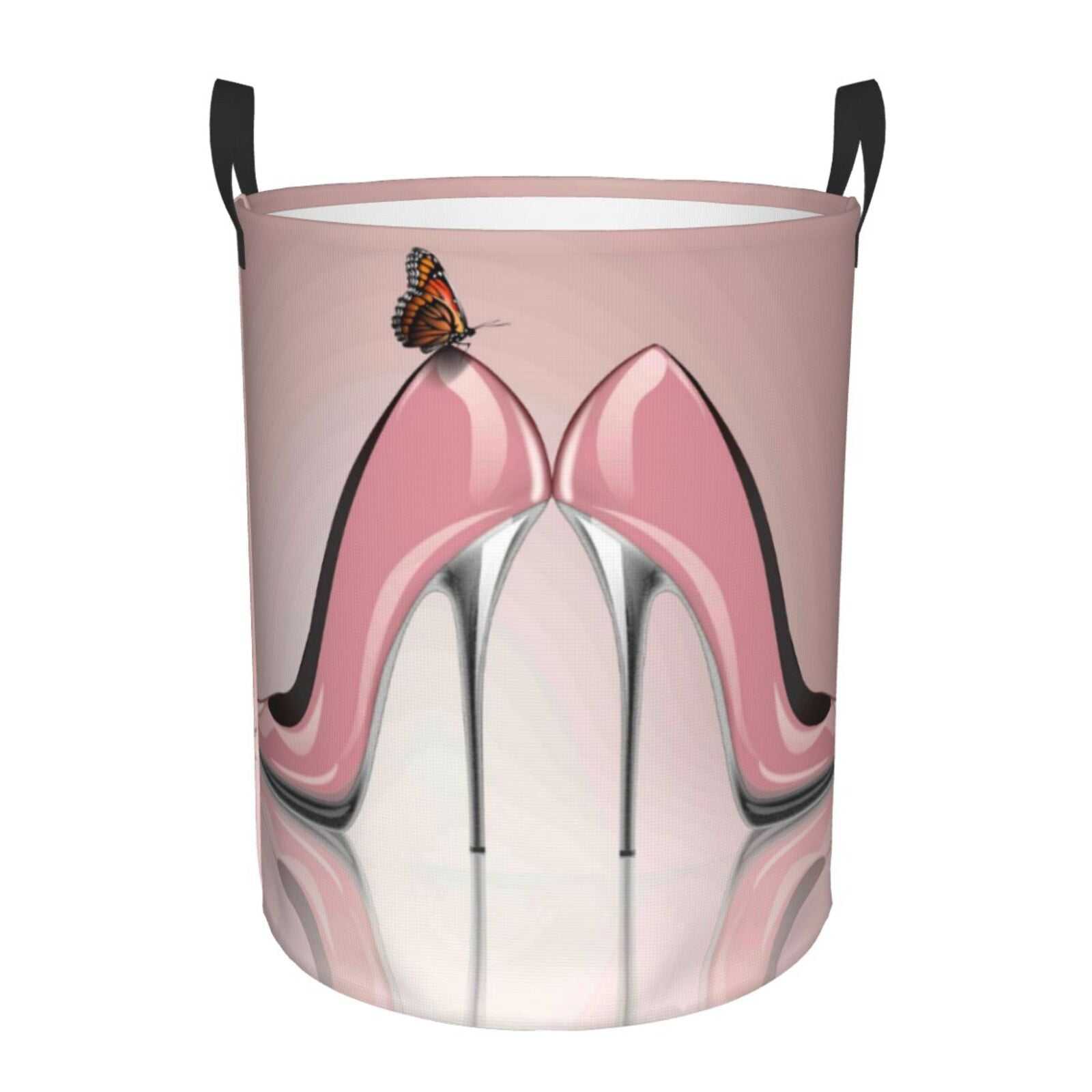 Daiia high Heel Shoes Butterfly Laundry Hamper With Handles Large ...
