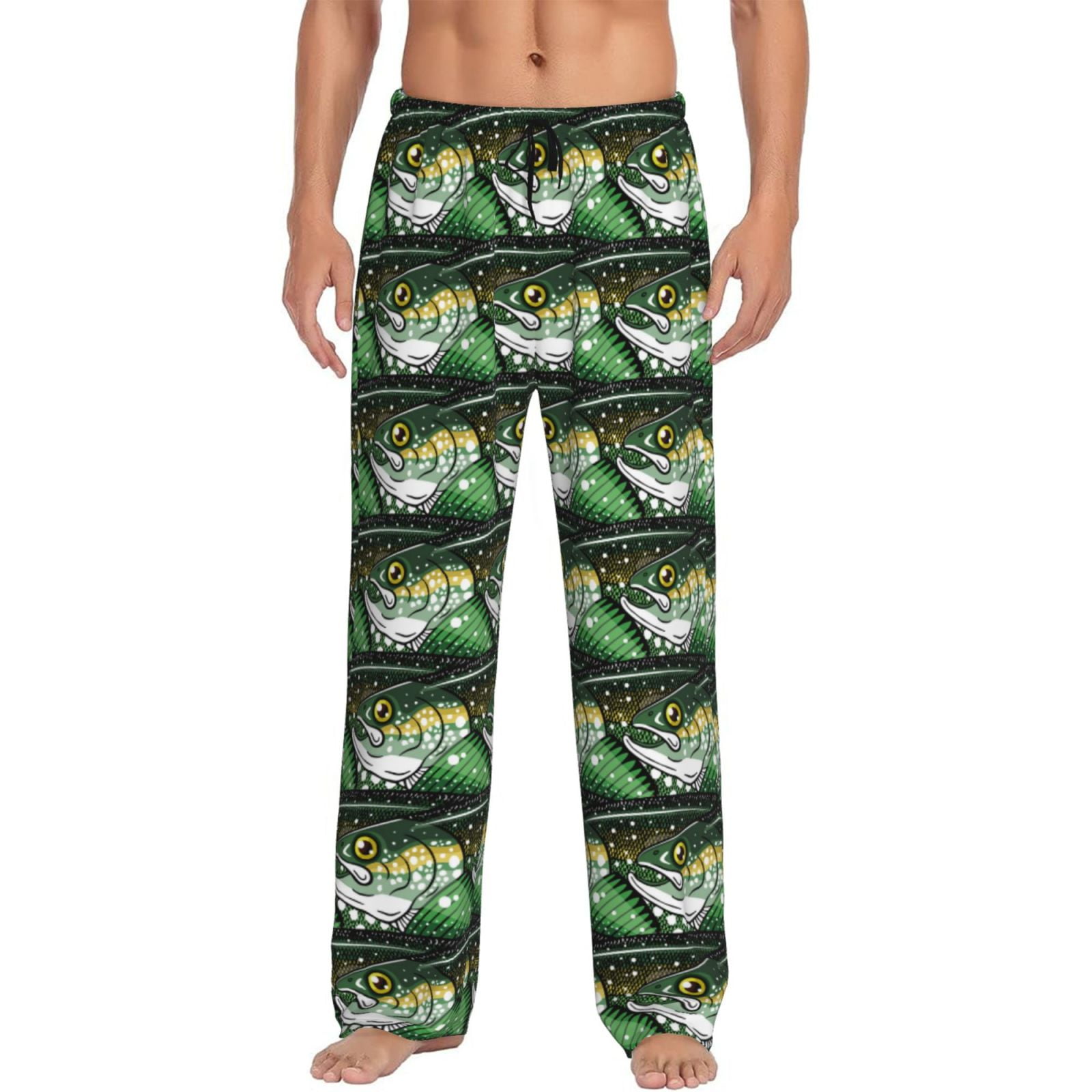 Daiia lake trout Pattern Men's Sleep Pant with Pockets and Drawstring ...