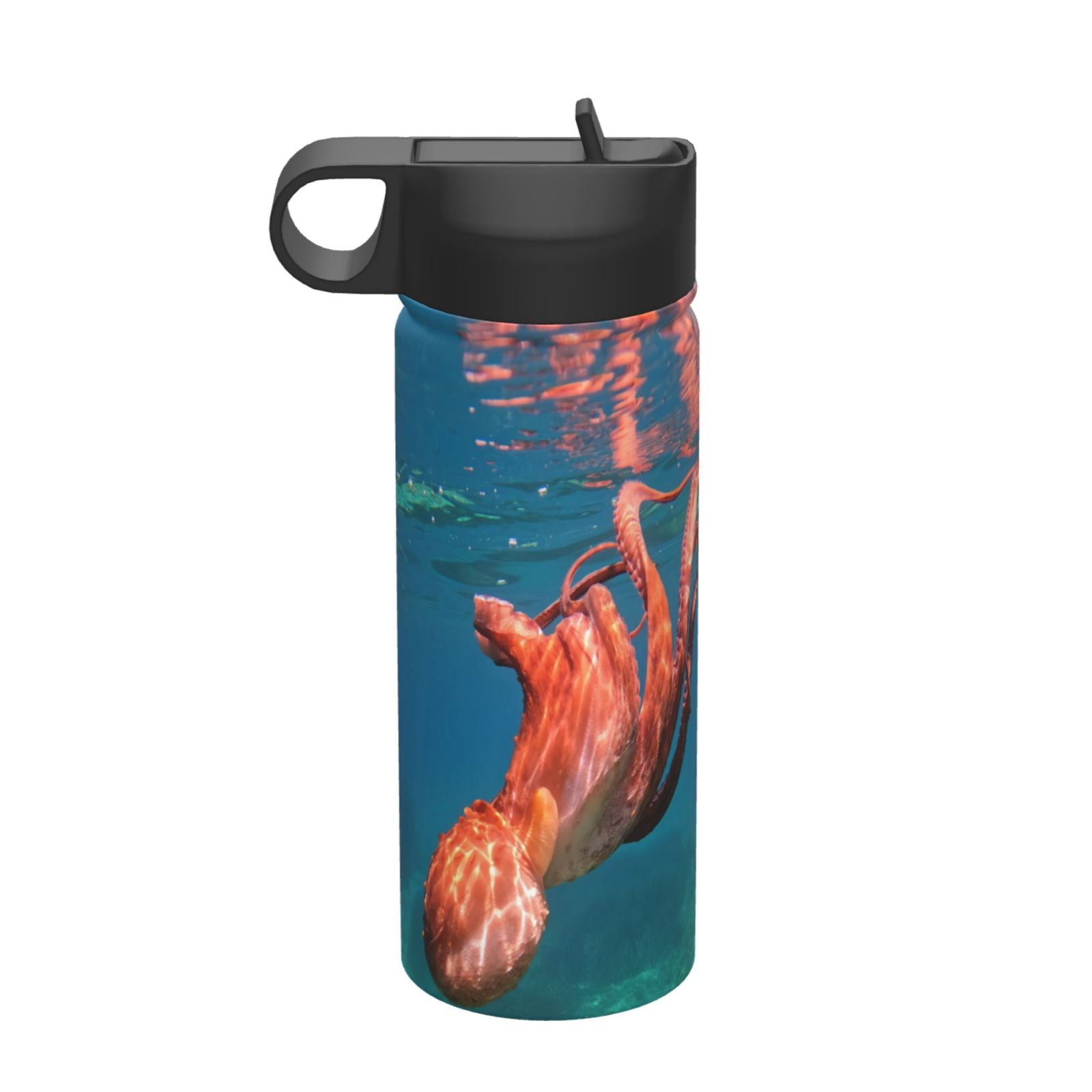 Daiia octopus swimming Printed 18oz Sports Insulated Kettle With Straw ...