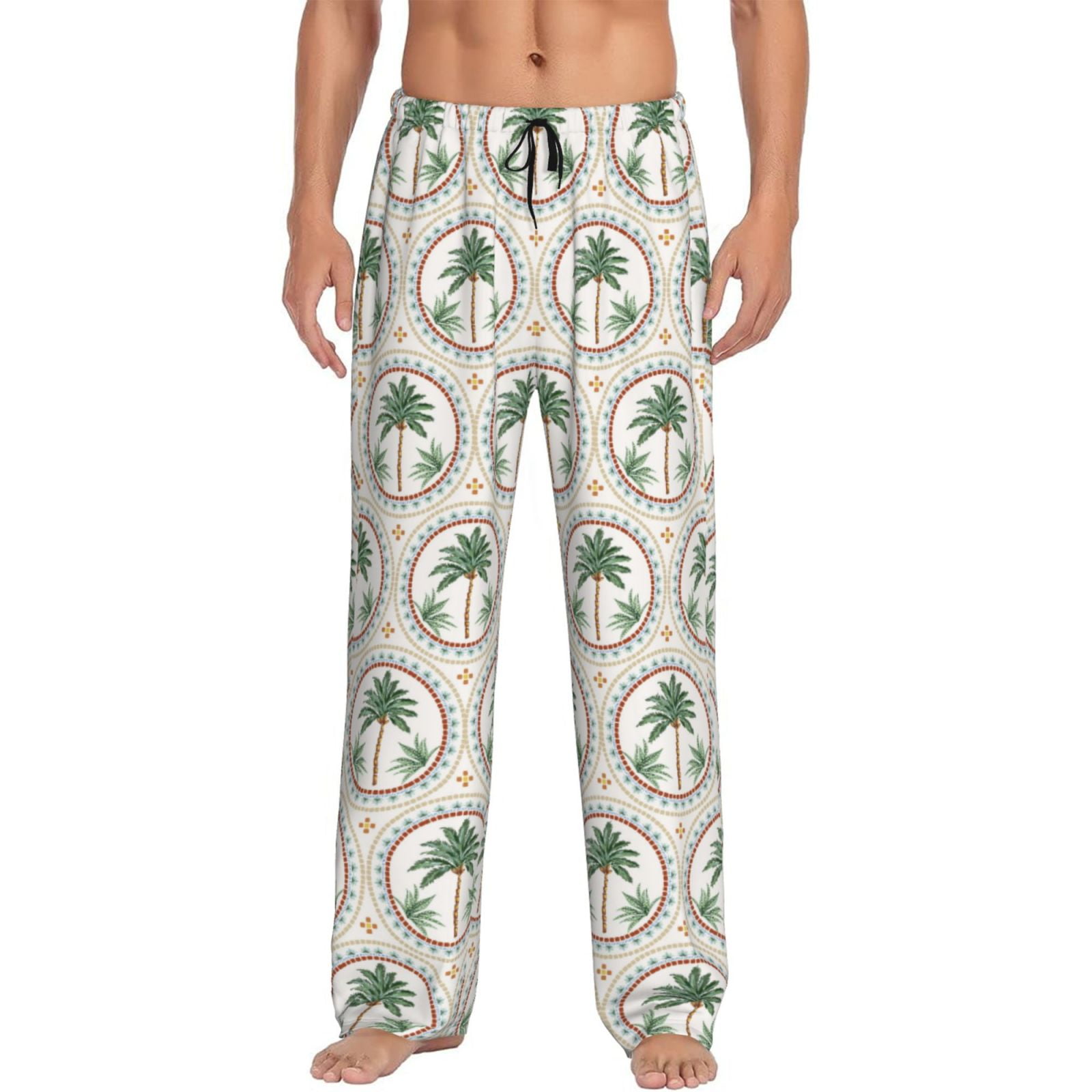 Daiia palm trees Pattern Men's Sleep Pant with Pockets and Drawstring ...
