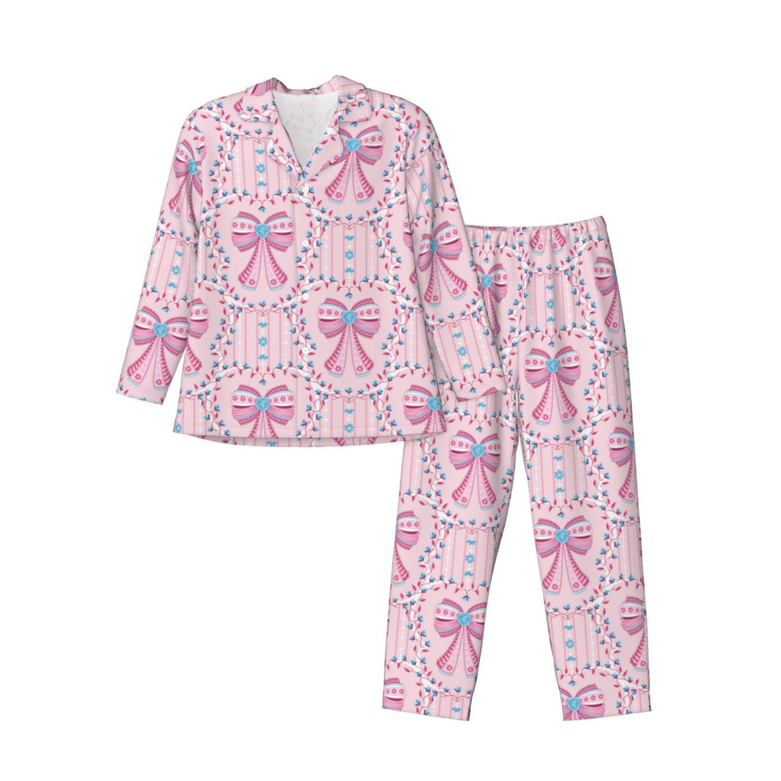 Daiia pink bows for Men's Long-Sleeved Pajama Set – Soft & Comfortable ...