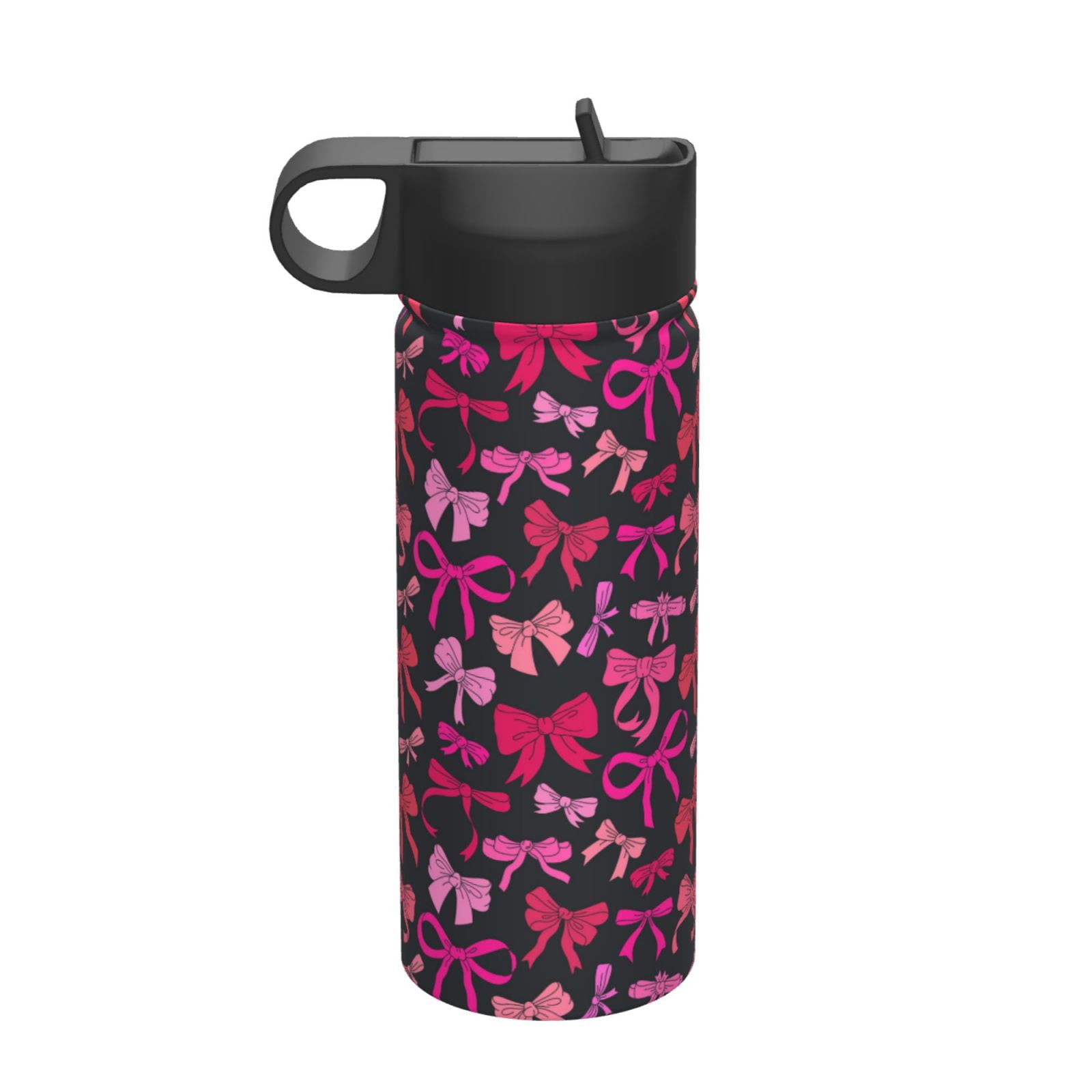 Daiia pink ribbon bows Printed 18oz Sports Insulated Kettle With Straw ...