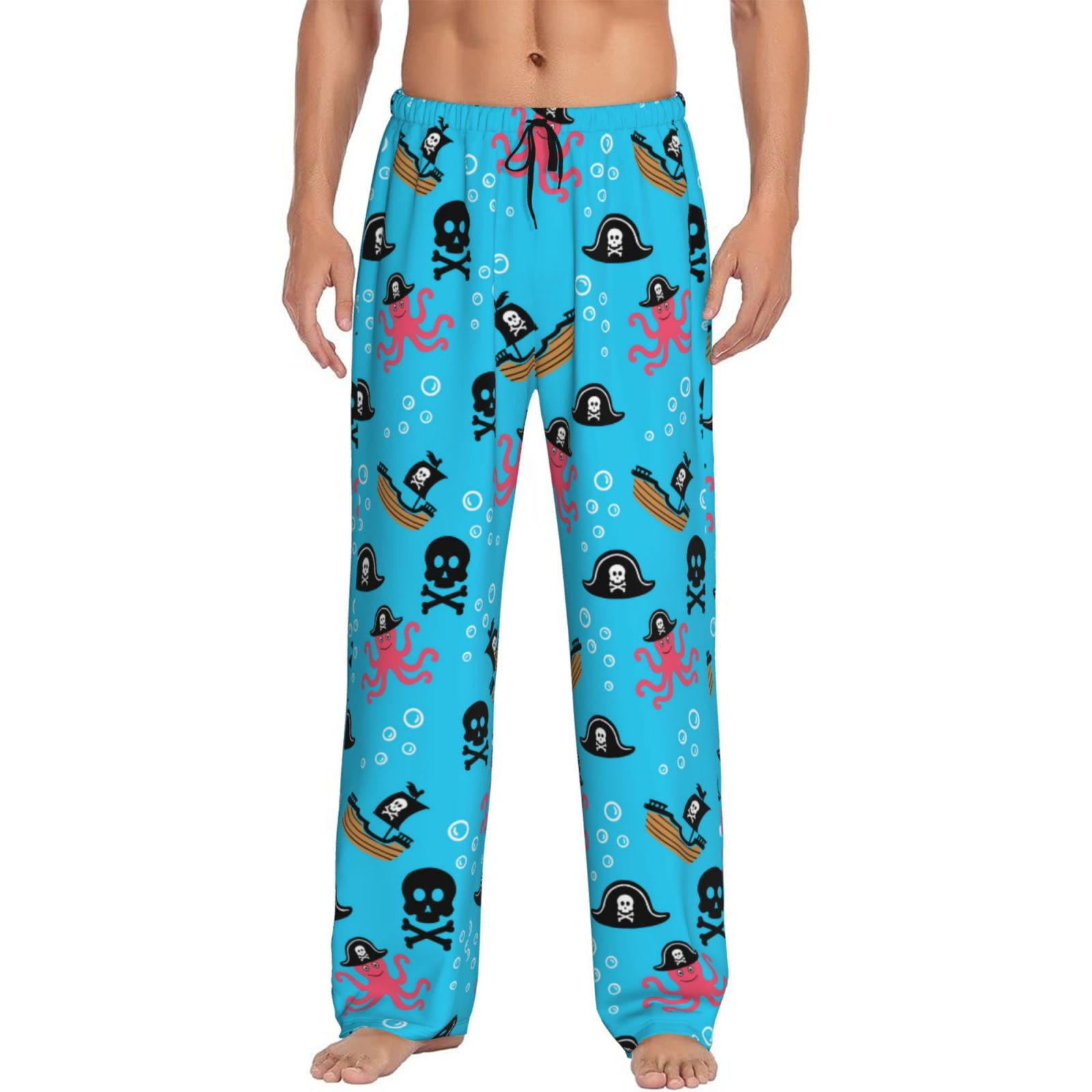 Daiia pirate Octopus Pattern Men's Sleep Pant with Pockets and ...