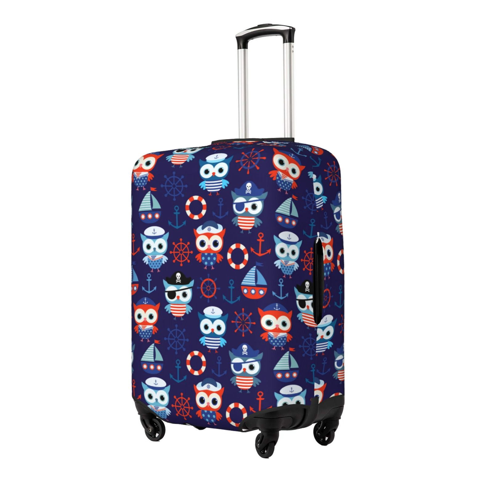 Daiia pirate owls and boats Luggage Cover, Thickened Washable Travel ...