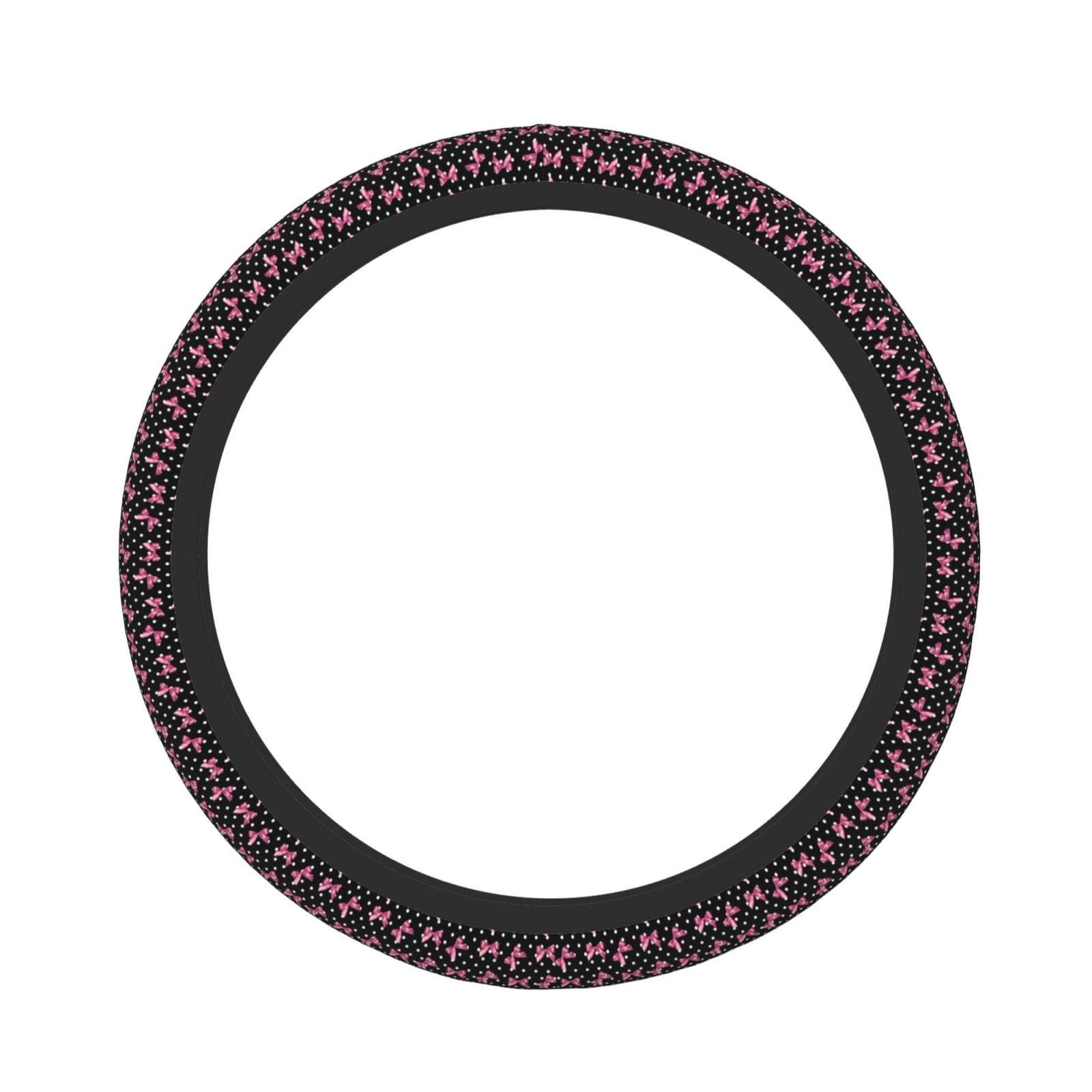 Daiia polka dot with pink bows Pattern Steering Wheel Cover Auto ...