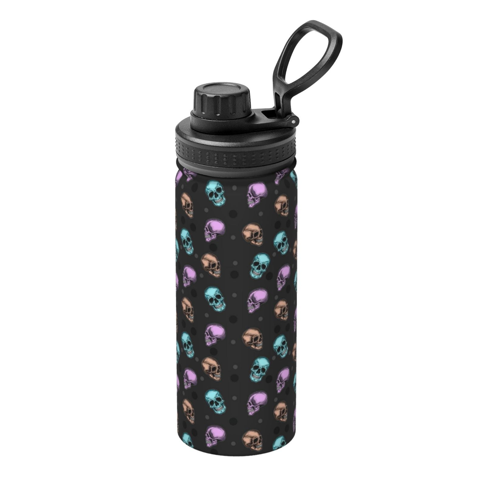 Daiia purple cyan brown Skull Printed 18 OZ Sports Insulated Kettle ...
