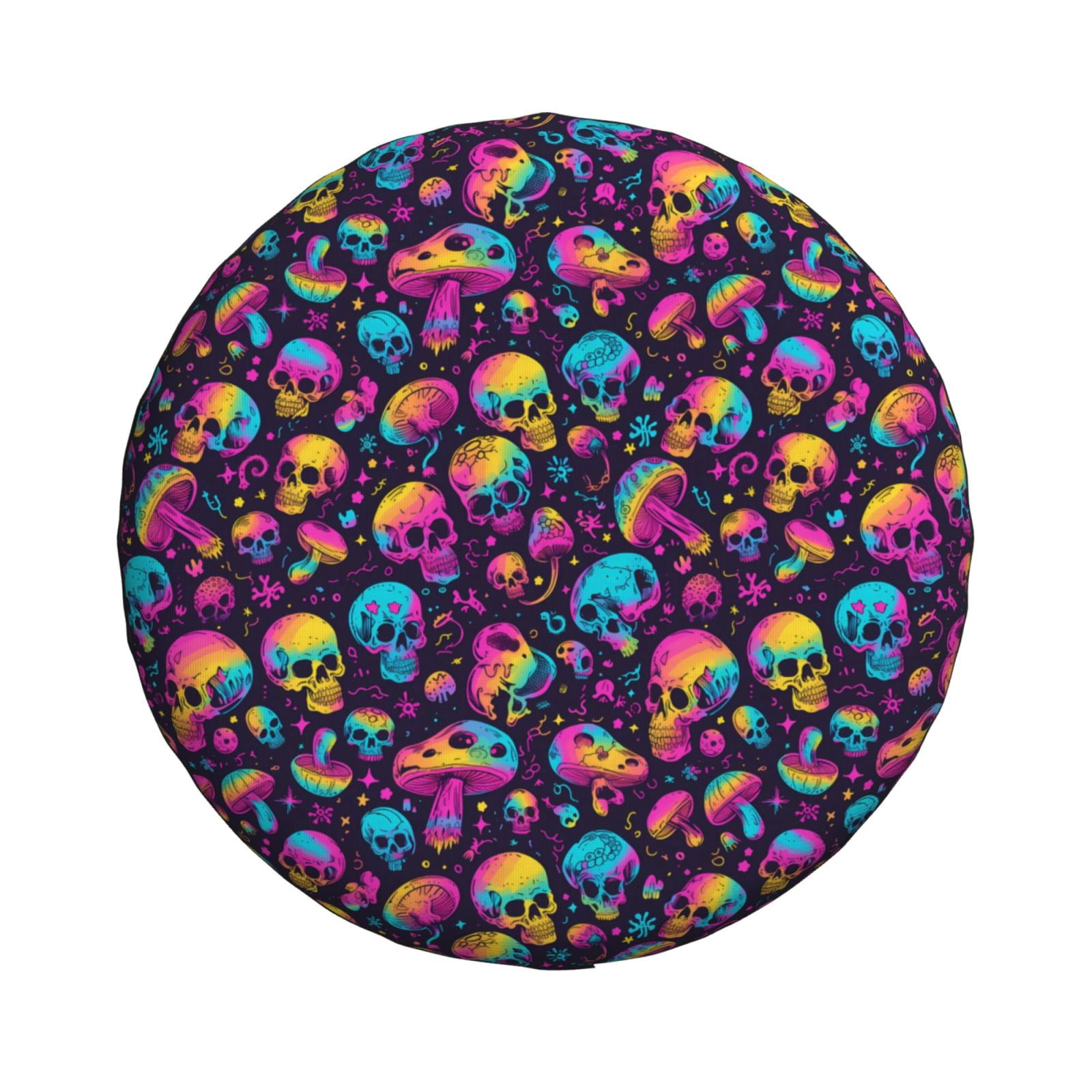 Daiia rainbow color mushroom Skull Tire Covers , Travel Trailer Camper ...