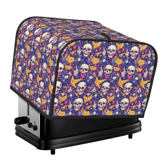 Daiia rock Skull record Pattern 4 slice Toaster Cover, Toaster ...