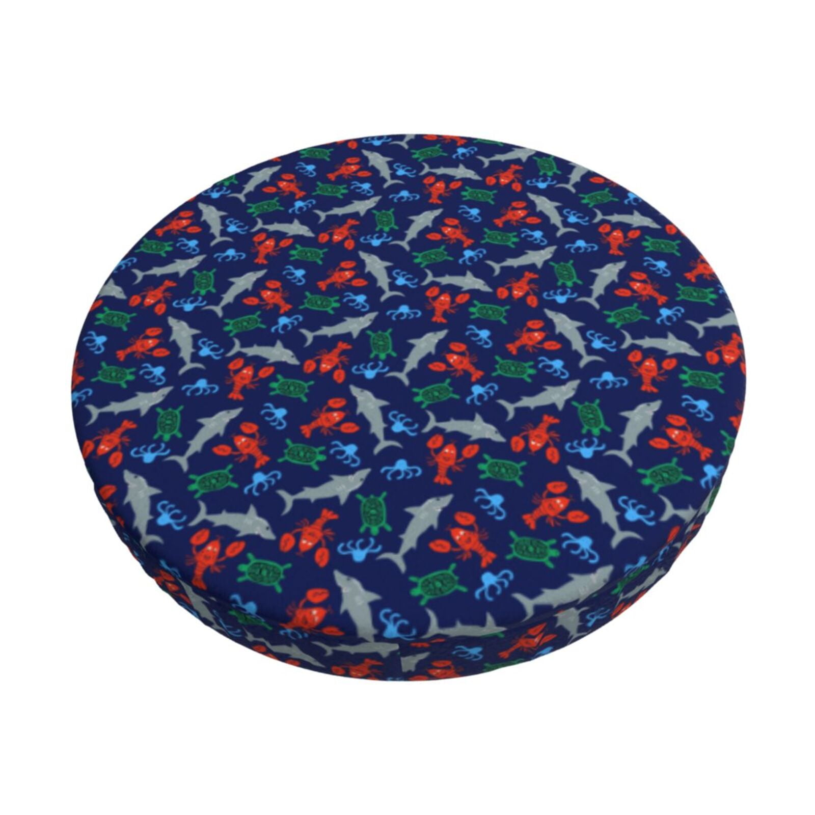 Daiia sharks turtles Pattern Stool Covers Round,Round Bar Stool Covers ...