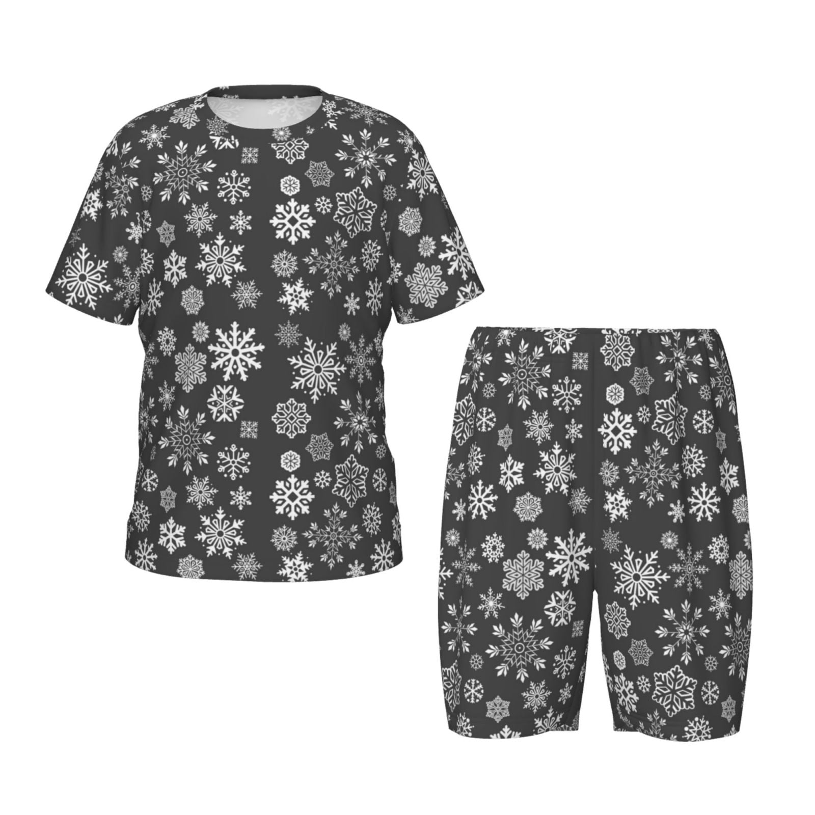 Daiia simple white Snowflake Print Children’s Cotton Pajama Set – Short ...
