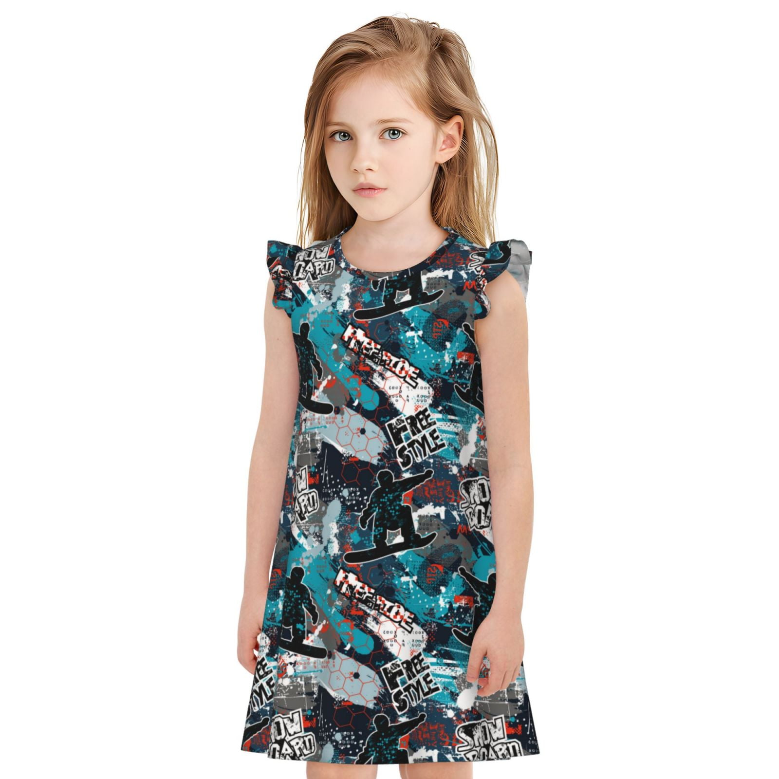 Daiia snow board colorful Print Girls Nightgowns, Unicorn Nightgown ...