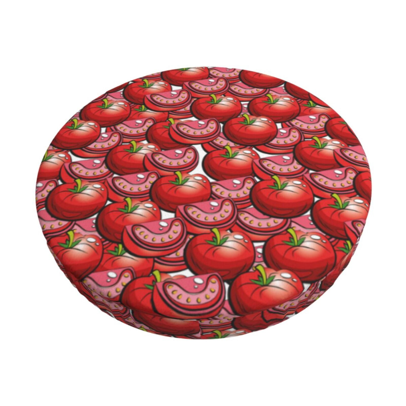 Daiia tomato Pattern Stool Covers Round,Round Bar Stool Covers ...